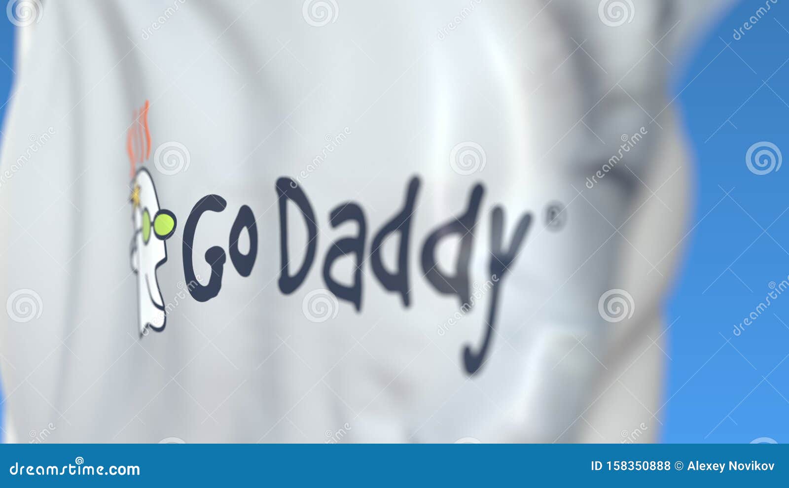 Waving Flag with Godaddy Logo, Close-up. Editorial 3D Rendering ...