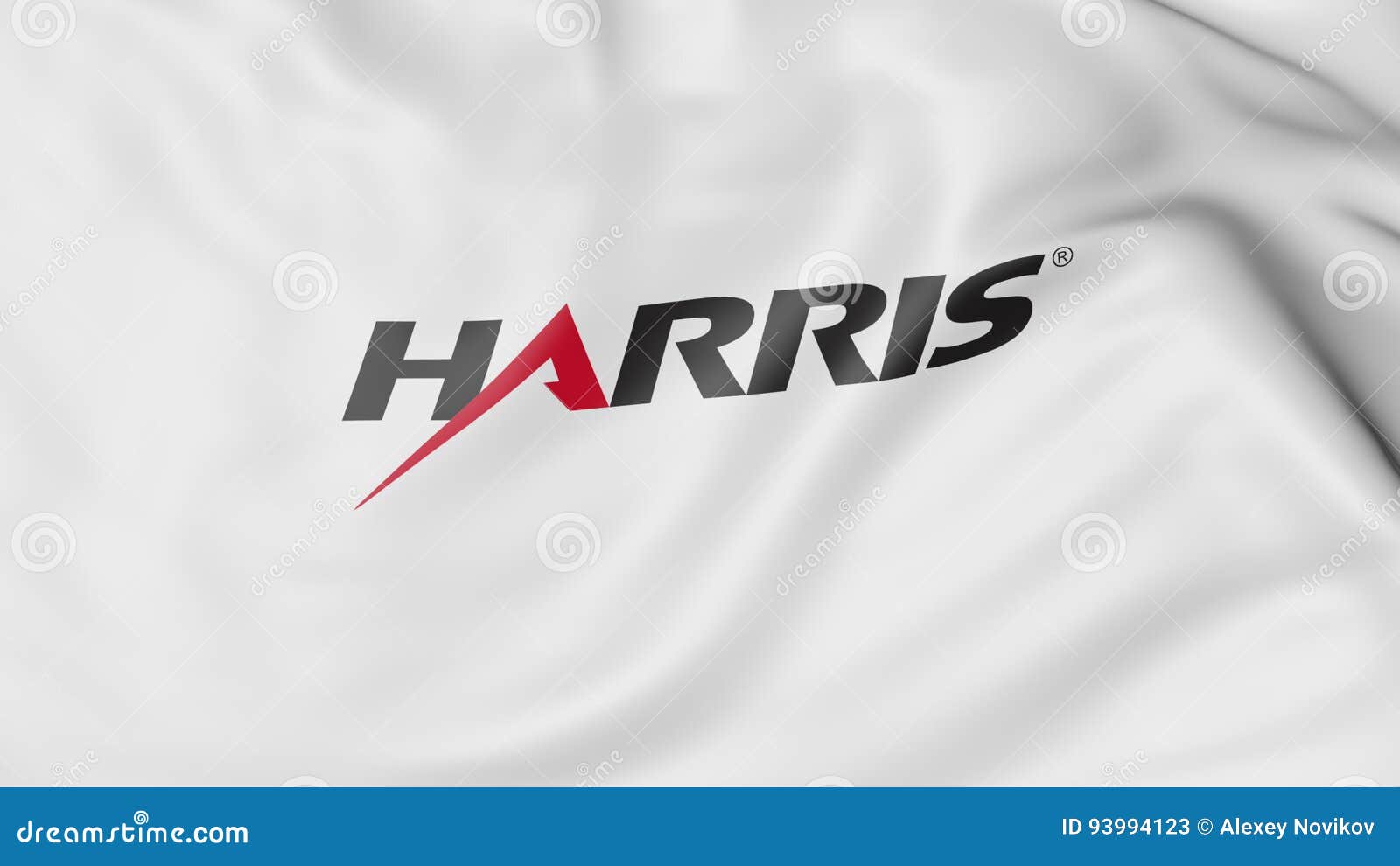 Waving Flag with Harris Corporation Logo. Editorial 3D Rendering ...