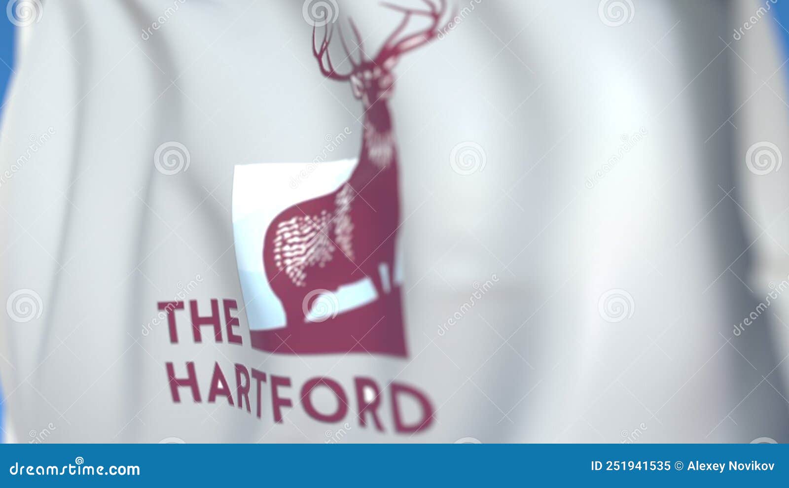 Waving Flag with the Hartford Logo, Close-up. Editorial 3D Rendering ...