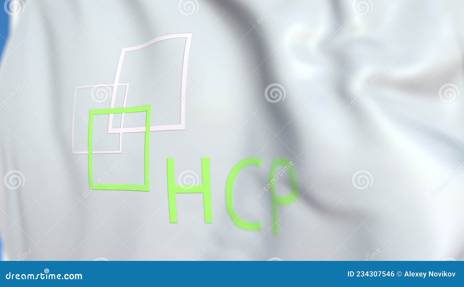 Waving Flag with Hcp Inc Logo, Close-up. Editorial 3D Rendering ...