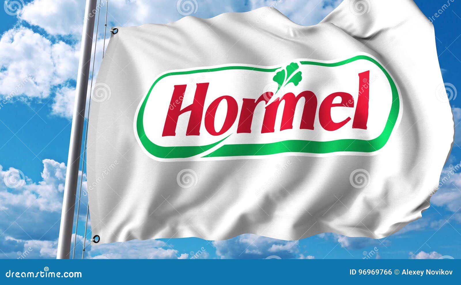 Waving Flag with Hormel Logo. Editoial 3D Rendering Editorial Photo ...
