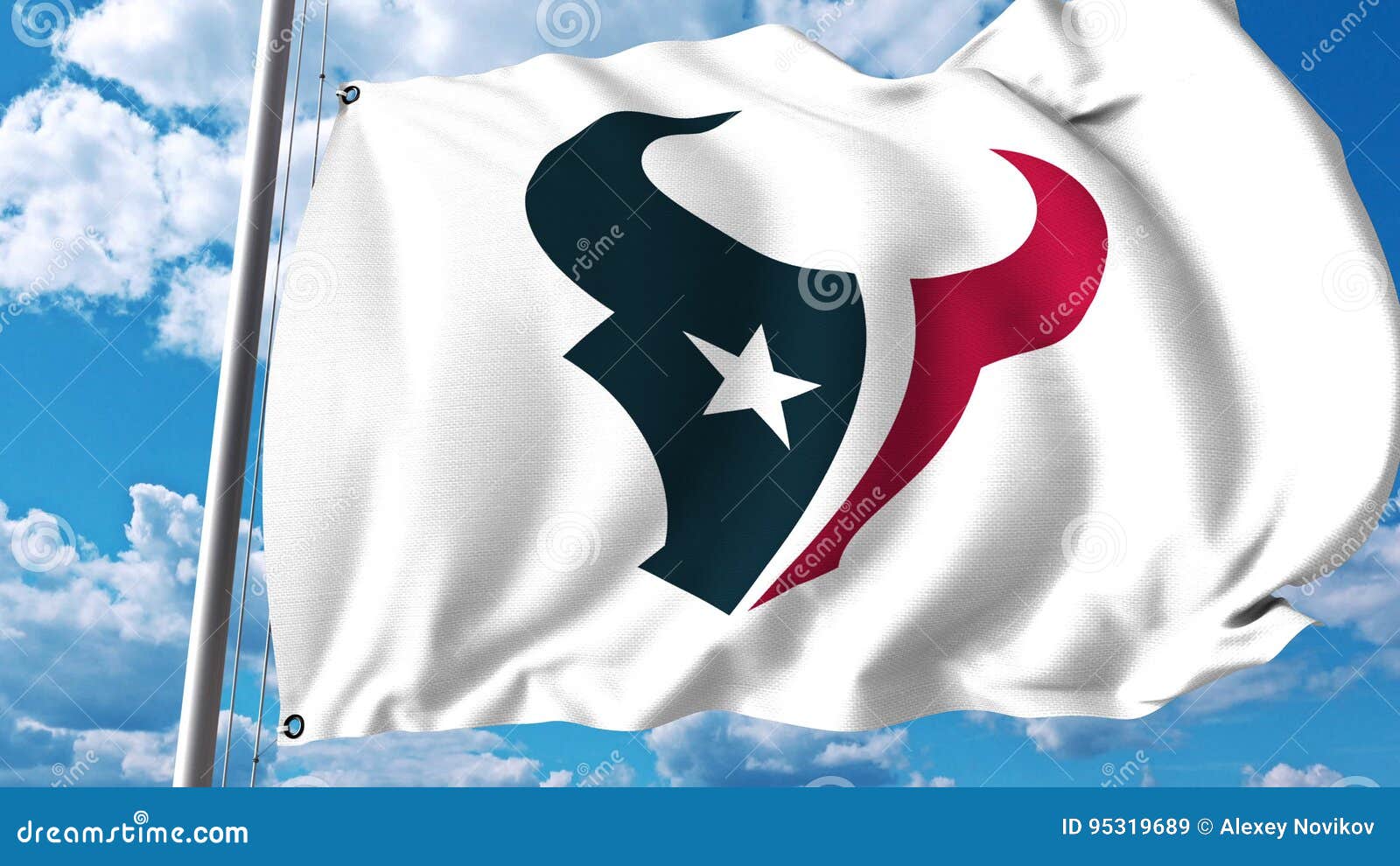 Waving Flag with Houston Texans Professional Team Logo. Editorial 3D ...
