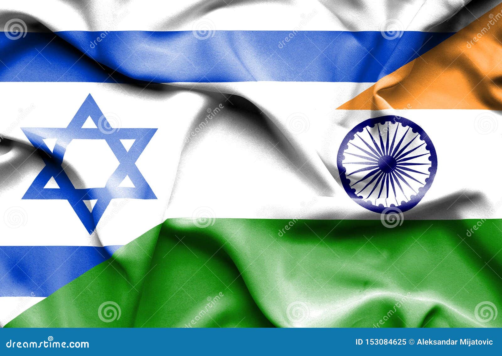 Waving Flag of India and Israel Stock Illustration - Illustration of ...