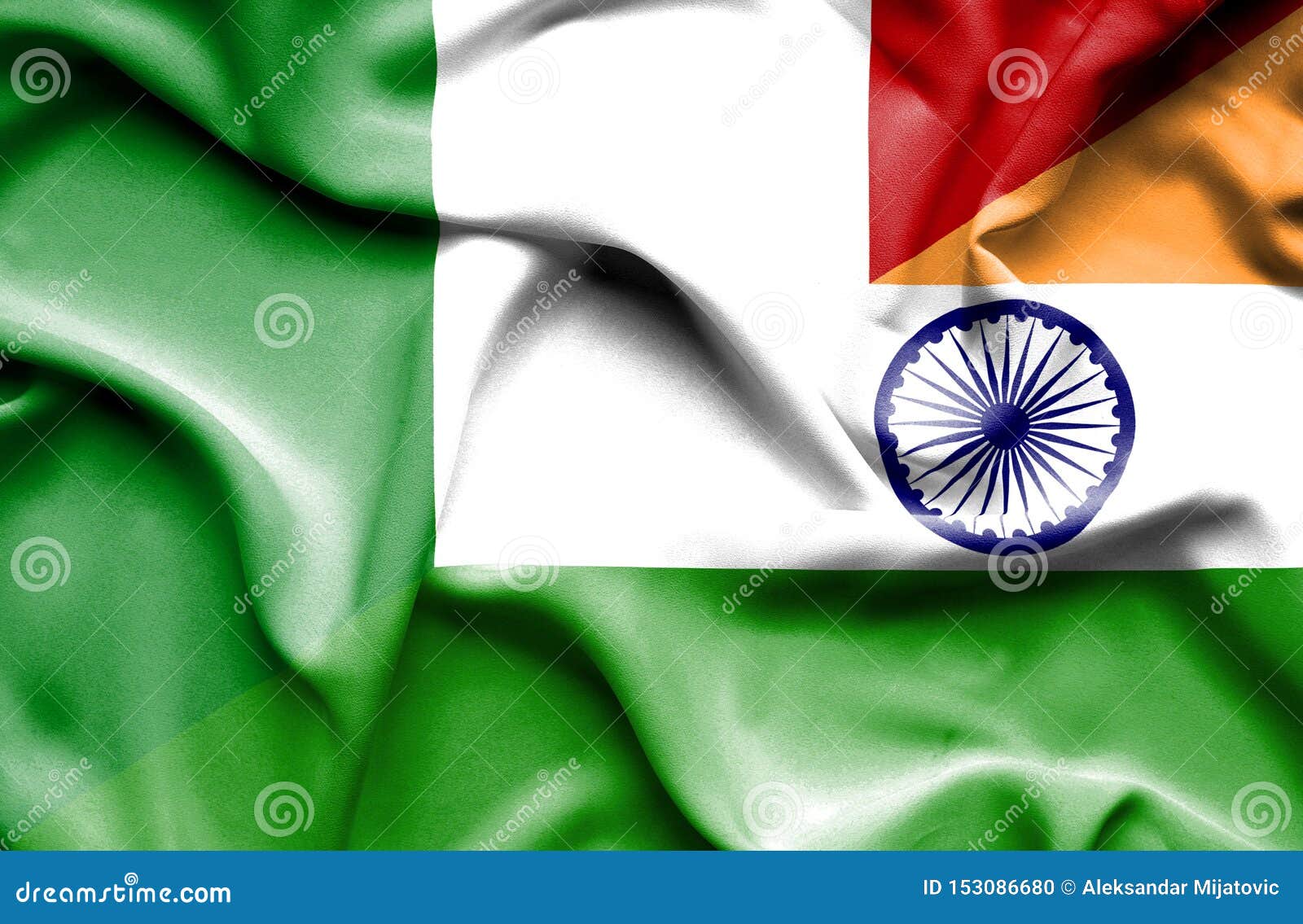 Waving Flag of India and Italy Stock Illustration - Illustration of ...