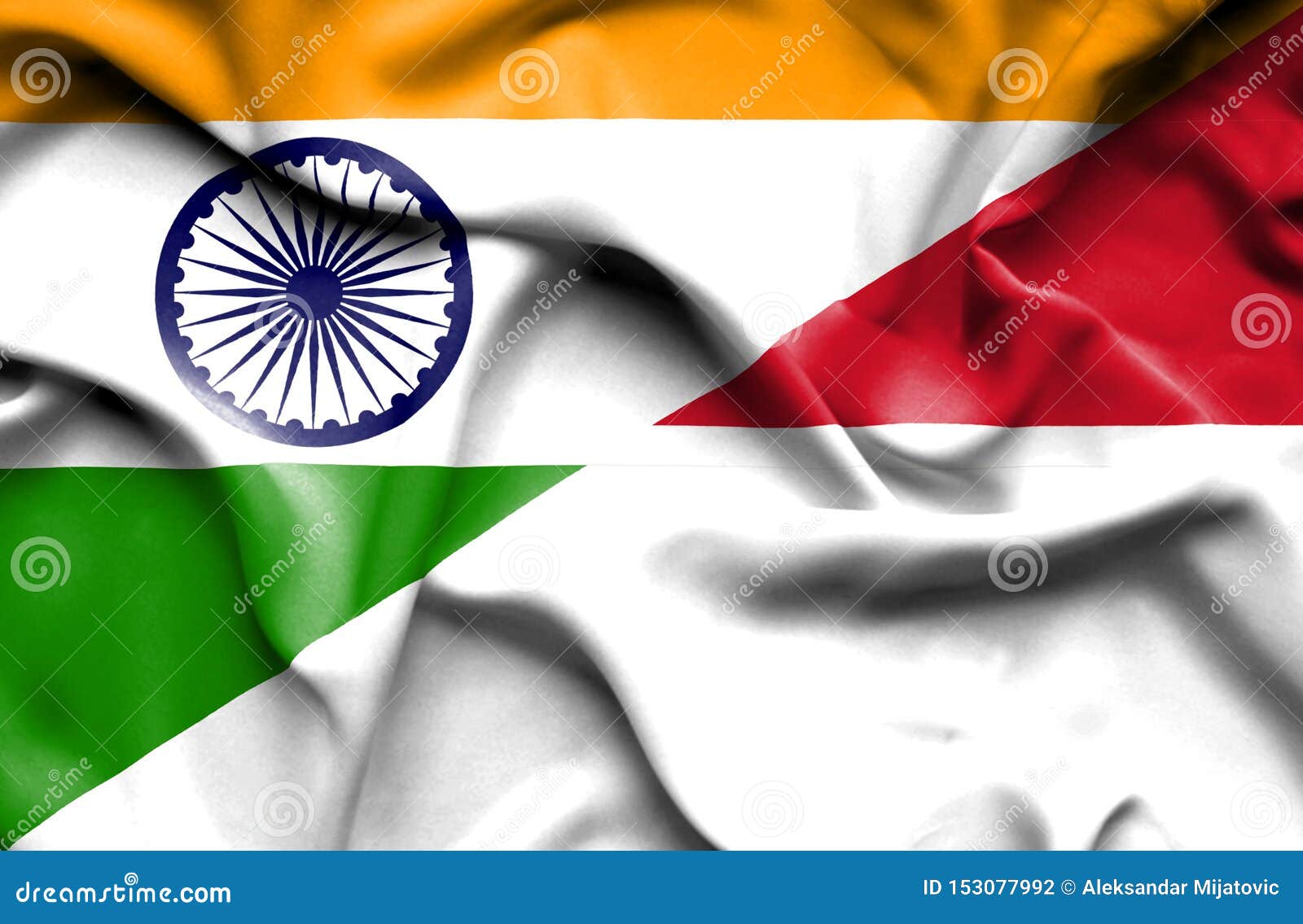 Waving Flag of Indonesia and India Stock Illustration - Illustration of ...