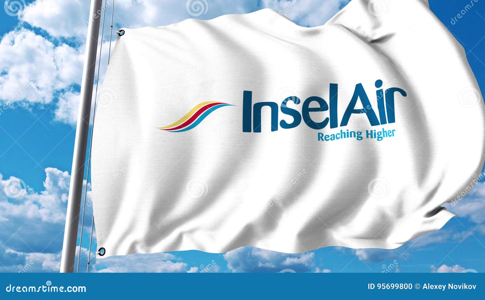 Waving Flag with Insel Air Logo. 3D Rendering Editorial Image ...