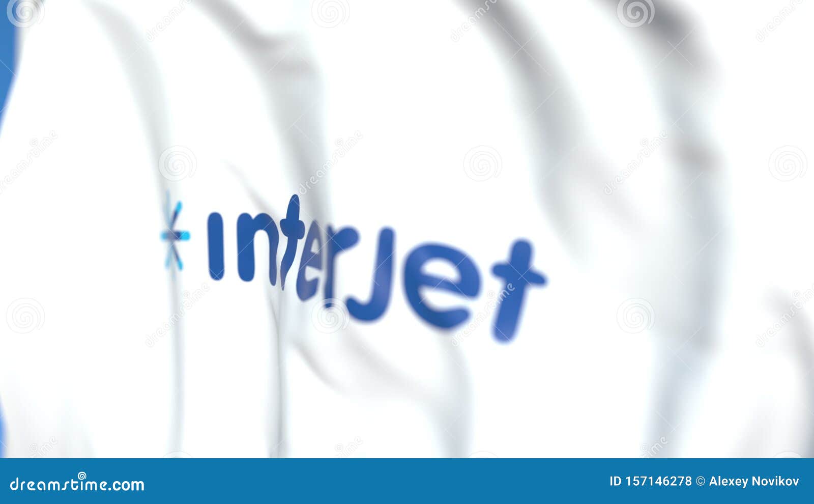 Flying Flag with Interjet Logo, Close-up. Editorial 3D Rendering ...