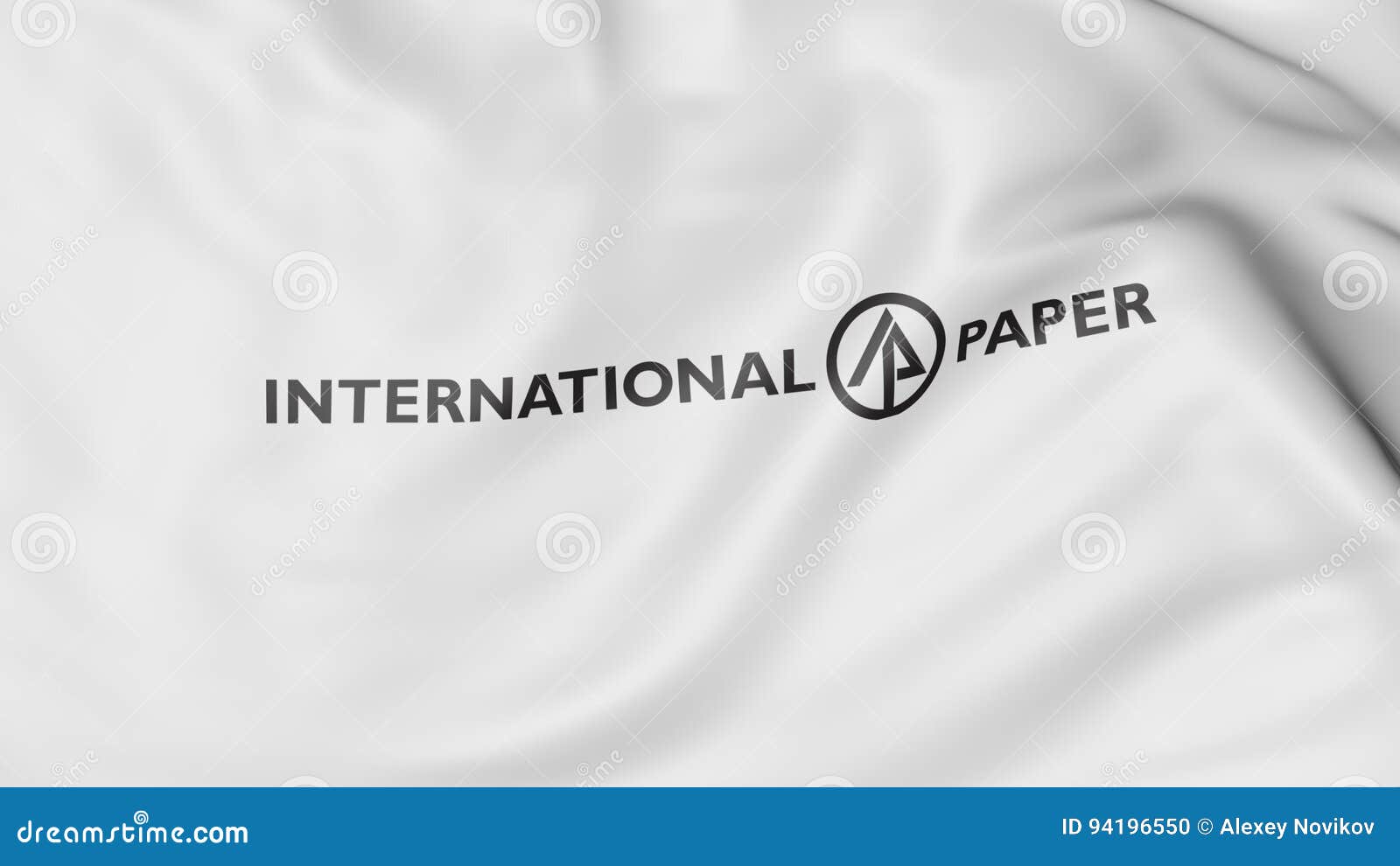 Waving Flag with International Paper Logo. Editorial 3D Rendering ...