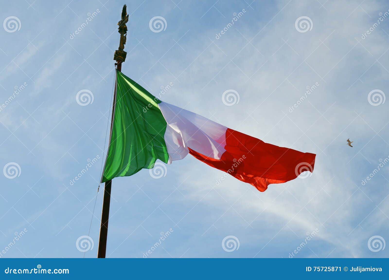 Waving Flag of Italy stock image. Image of green, italian - 75725871