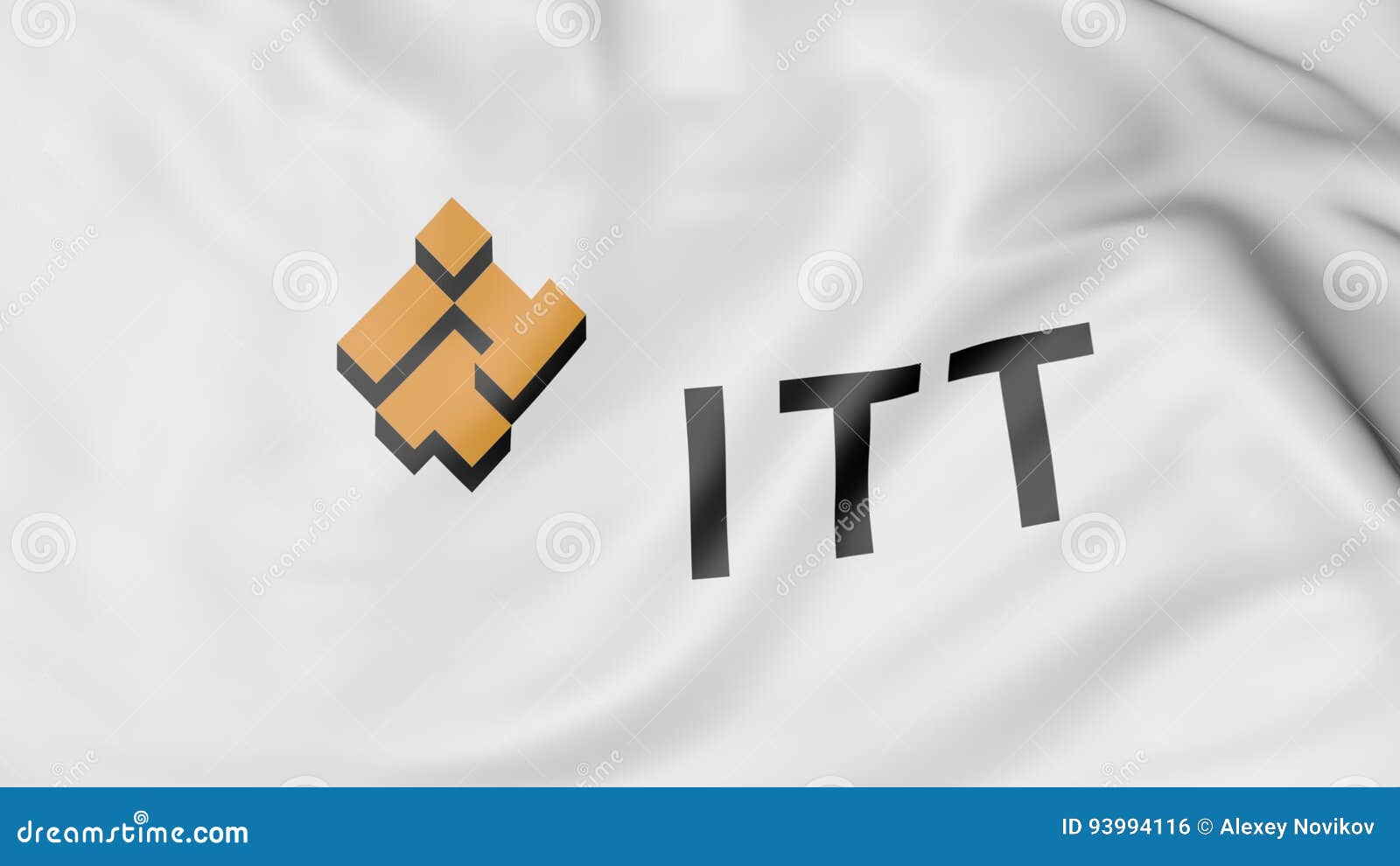 Waving Flag with ITT Corporation Logo. Editorial 3D Rendering Editorial ...