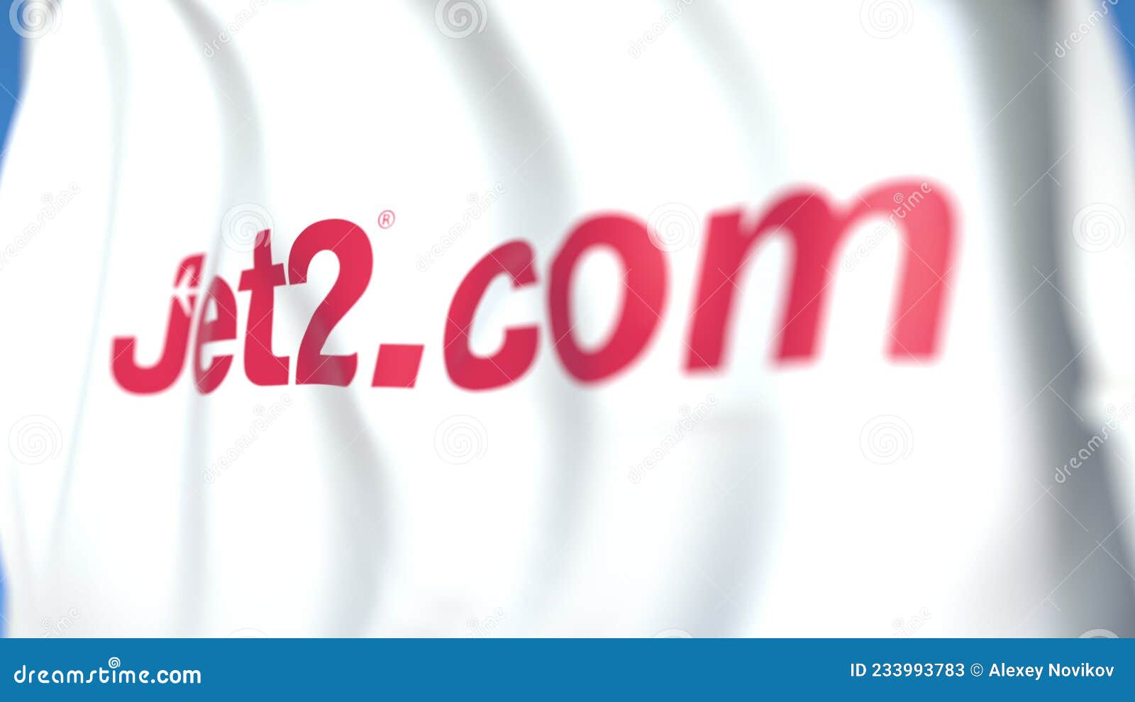 Flying Flag with Jet2.com Logo, Close-up. Editorial 3D Rendering ...