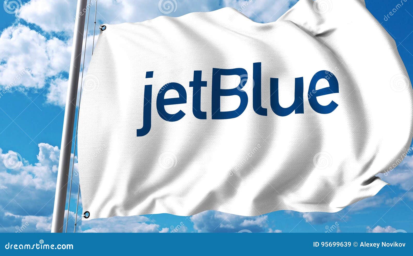 Waving Flag with Jetblue Logo. 3D Rendering Editorial Stock Image ...