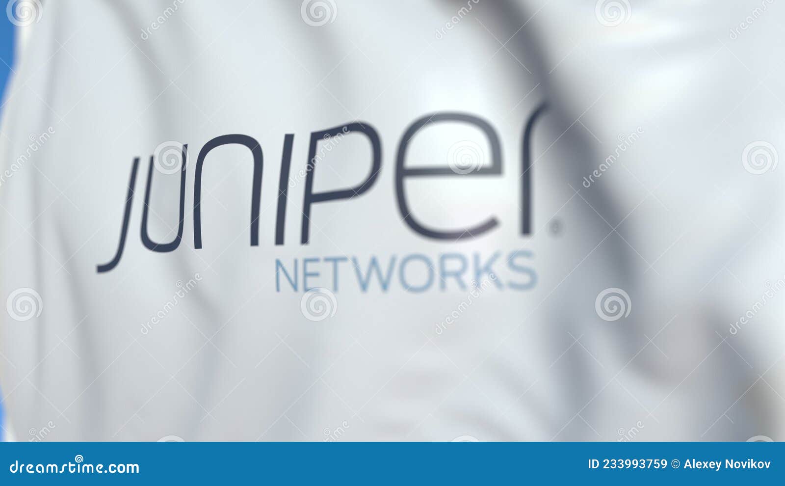 Waving Flag with Juniper Networks Logo, Close-up. Editorial 3D ...