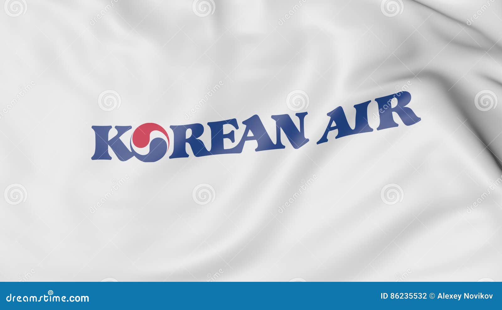Waving Flag of Korean Air Editorial 3D Rendering Editorial Photography ...