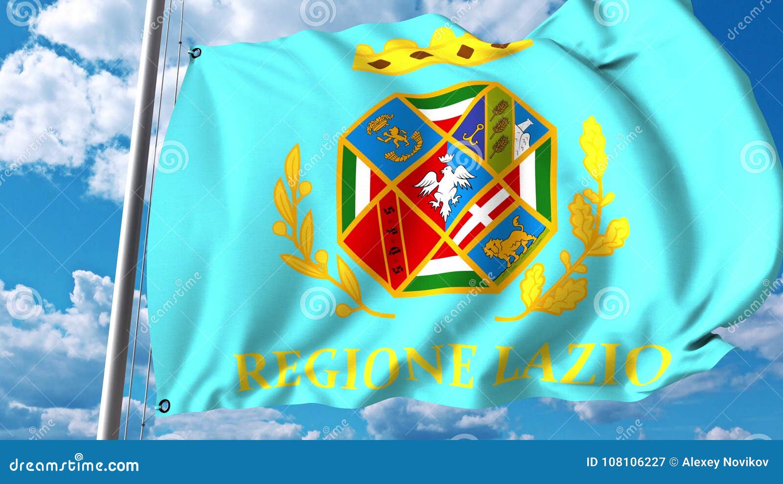 Waving Flag of Lazio a Region of Italy Stock Video - Video of symbolic ...