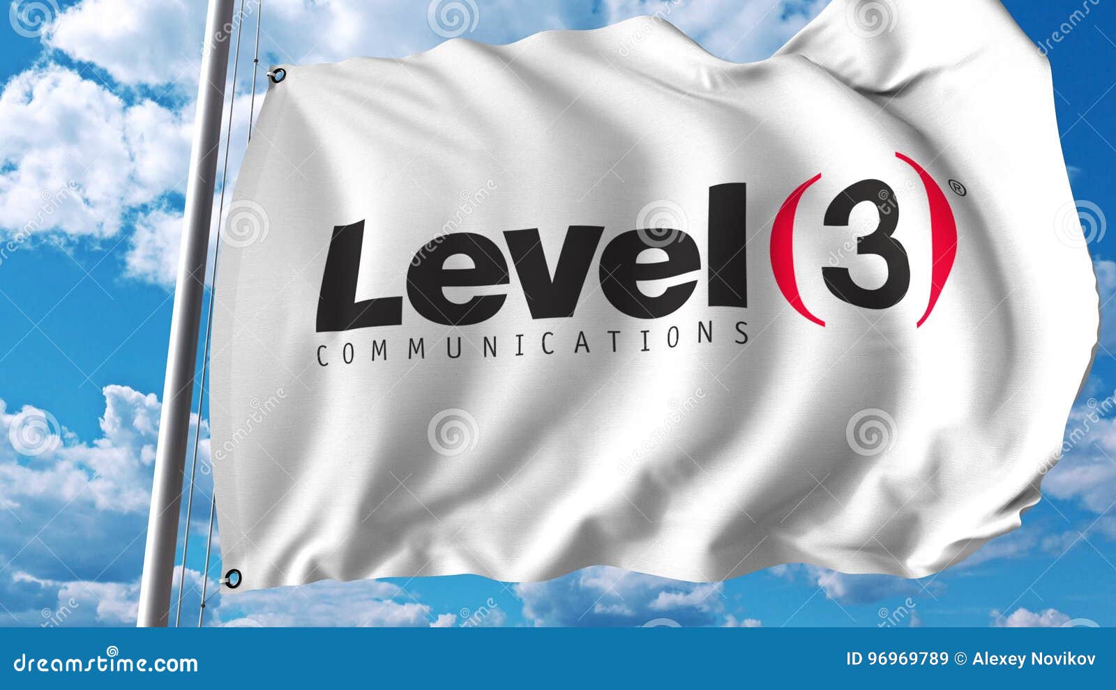 Waving Flag with Level 3 Communications Logo. Editoial 3D Rendering ...