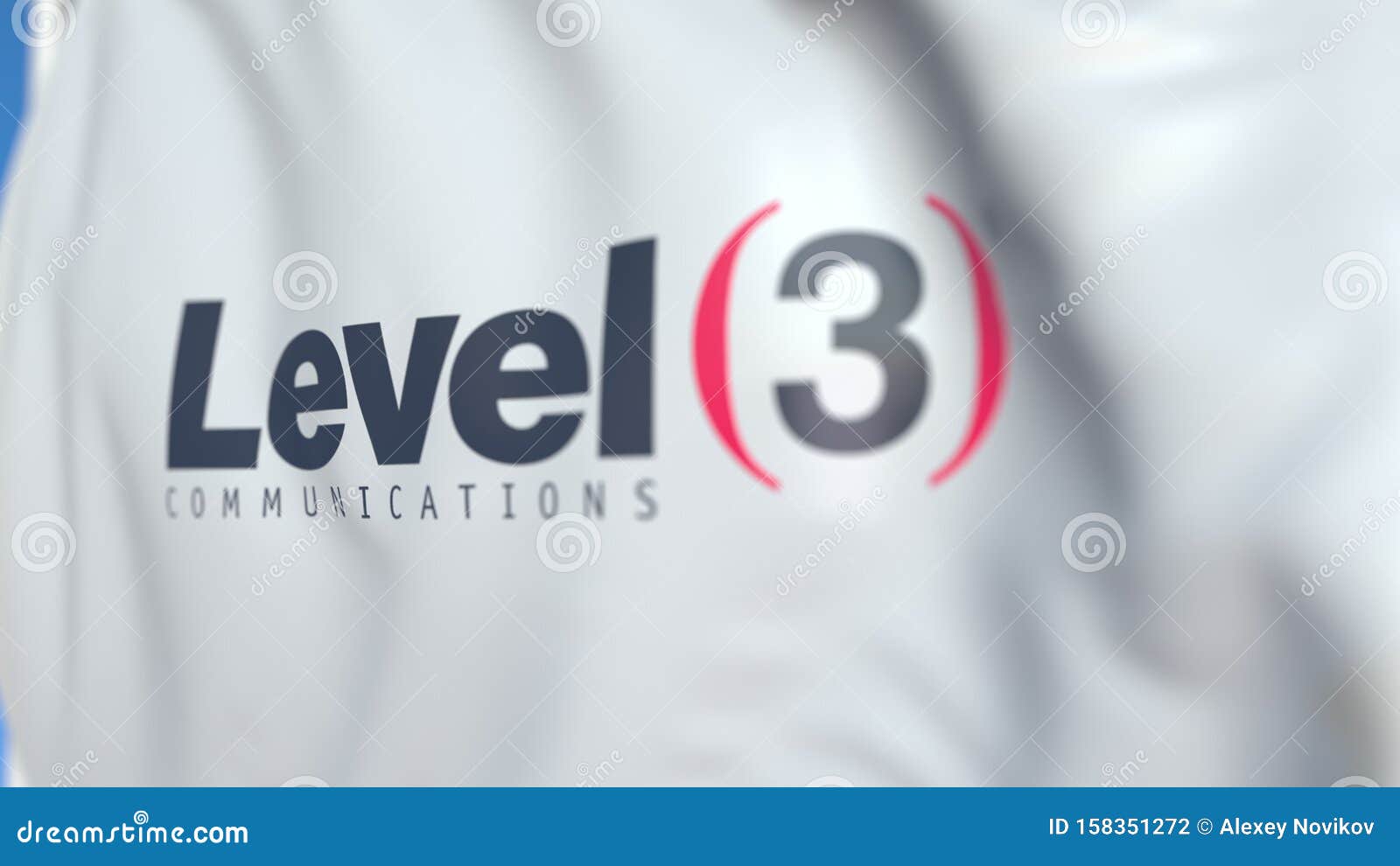 Flying Flag with Level 3 Communications Logo, Close-up. Editorial 3D ...