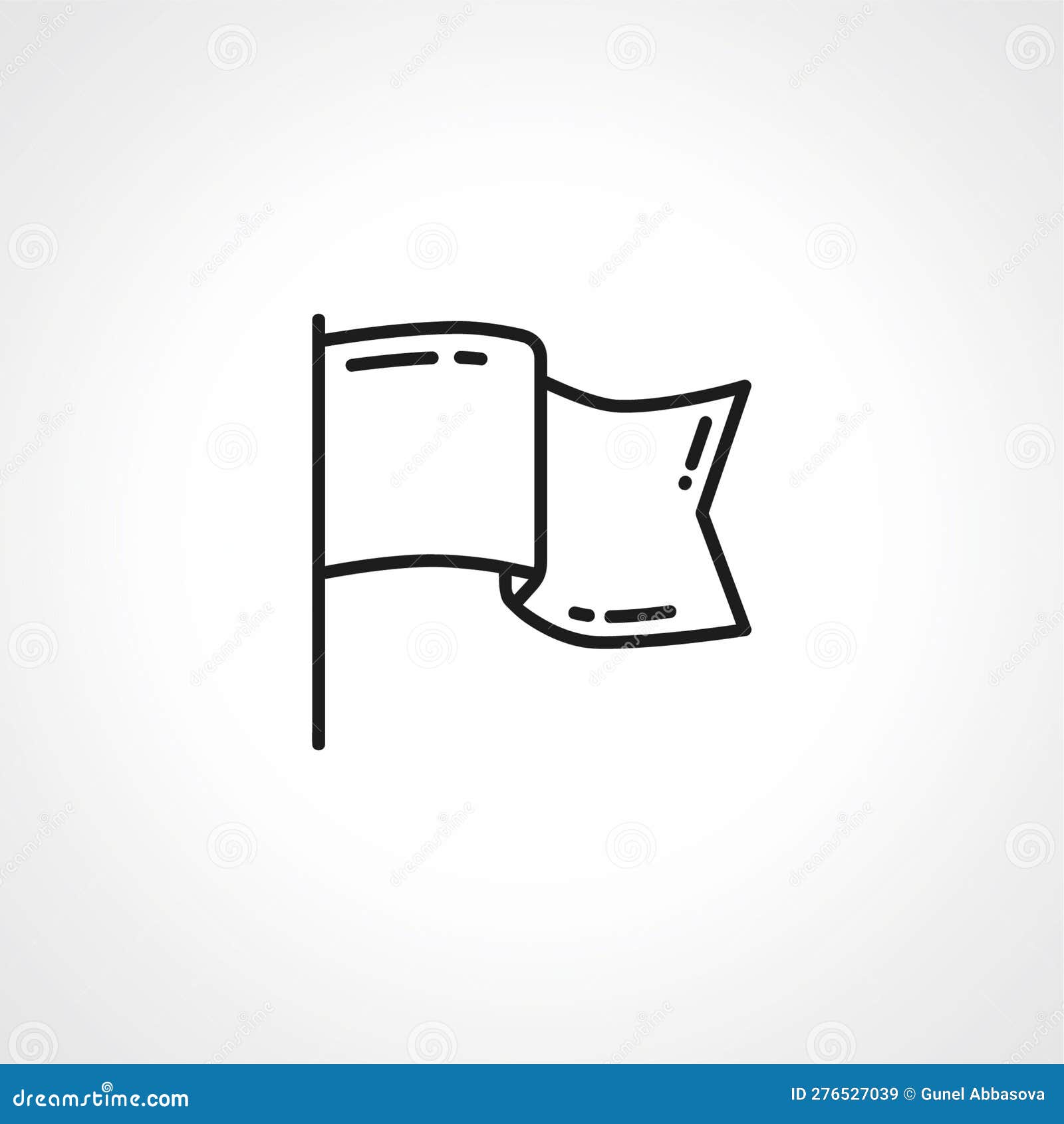 Waving Flag Line Icon. Flag Icon Stock Vector - Illustration of object ...