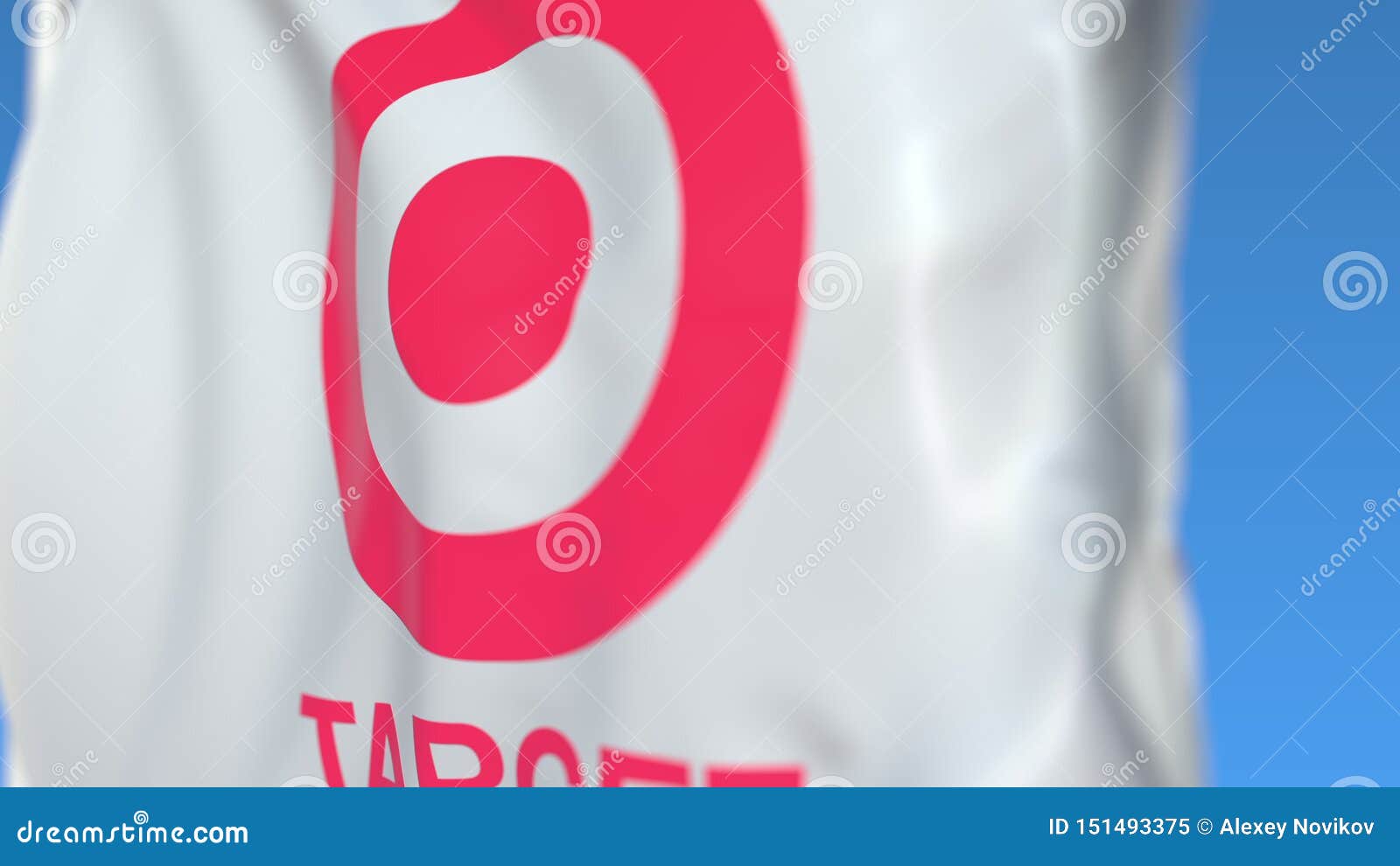 Waving Flag with Target Corporation Logo, Close-up. Editorial 3D ...