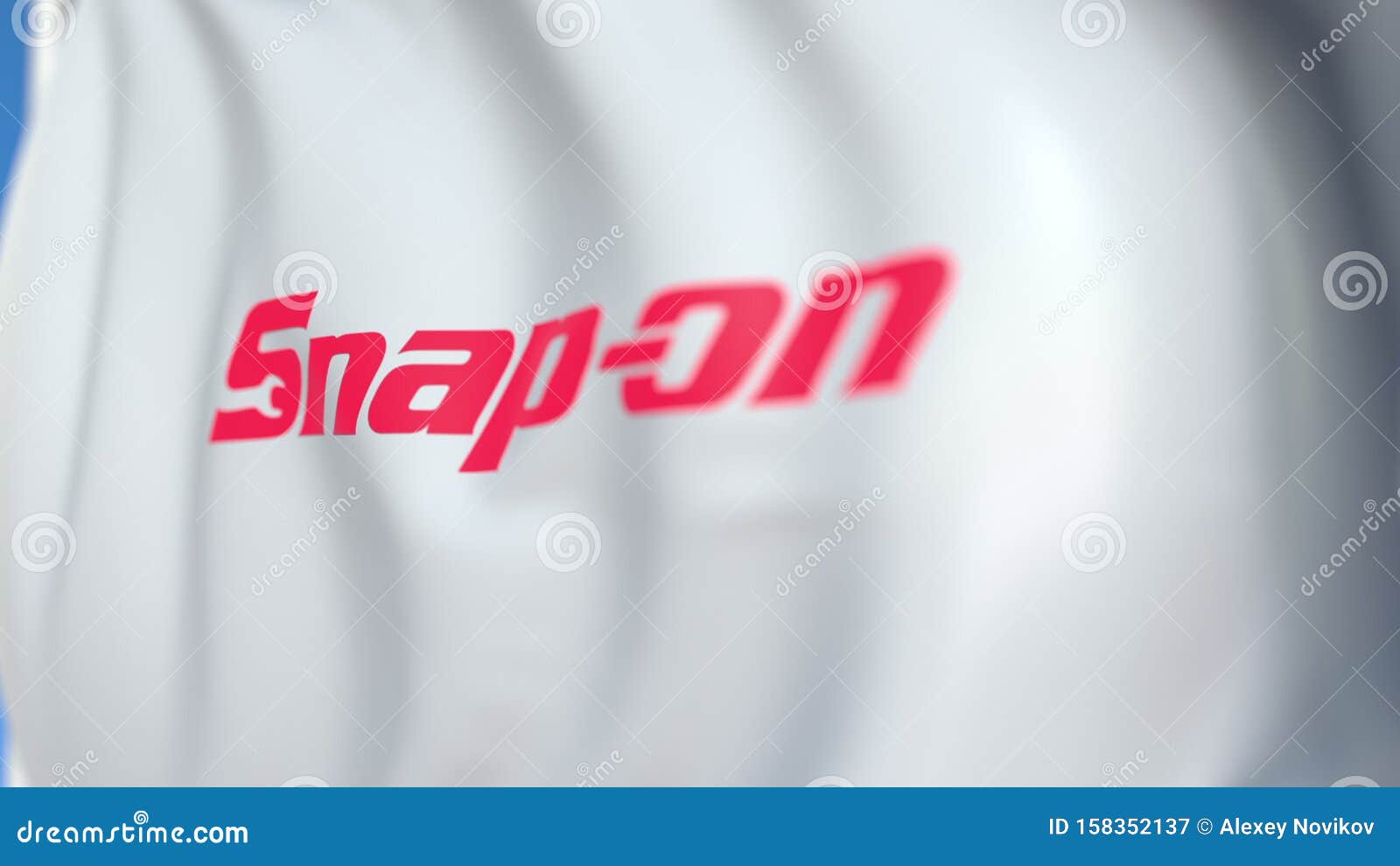 Flying Flag with Snap-on Incorporated Logo, Close-up. Editorial 3D ...