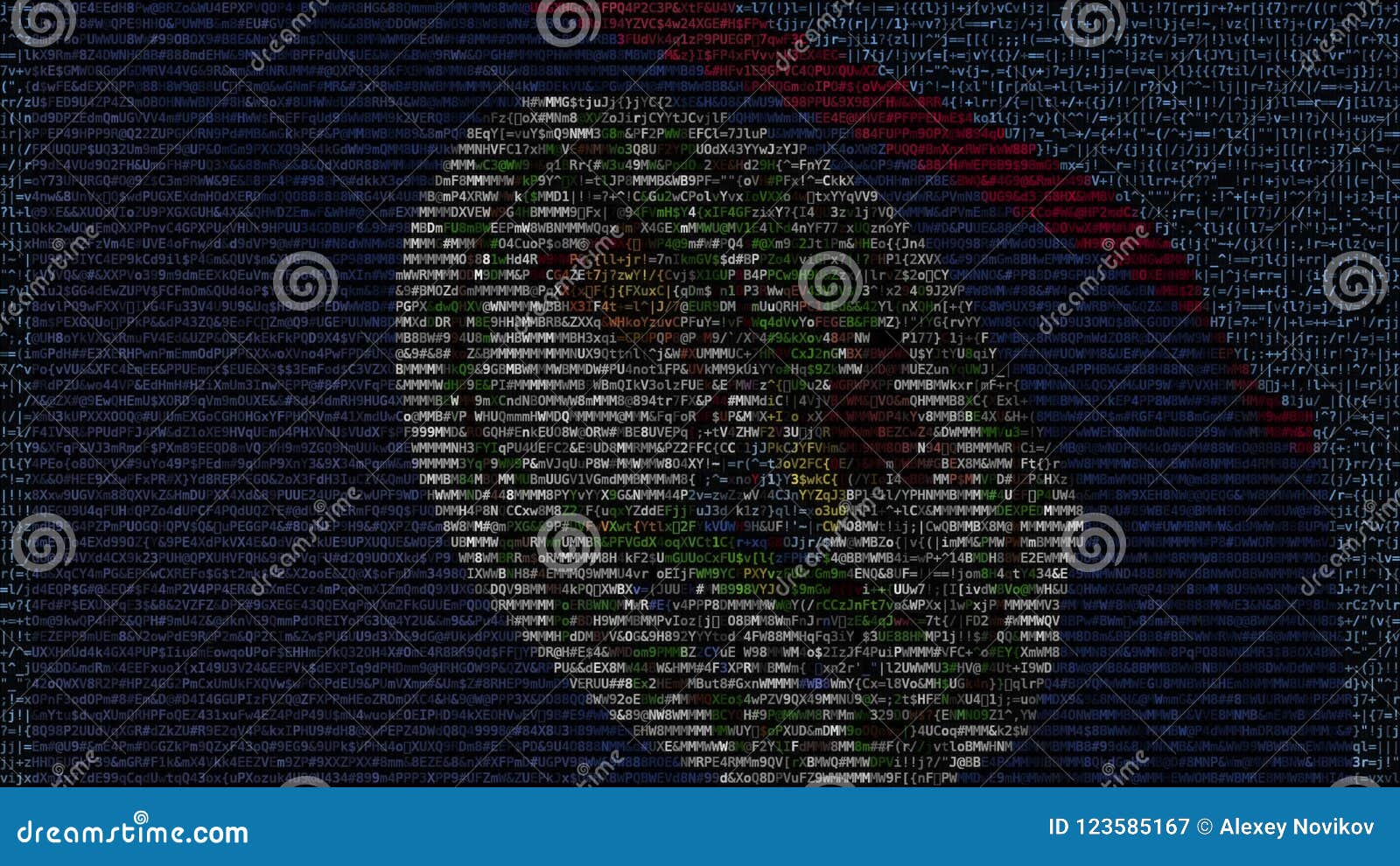 Waving Flag of Belize Made of Text Symbols on a Computer Screen ...