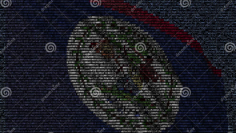 Waving Flag of Belize Made of Text Symbols on a Computer Screen ...