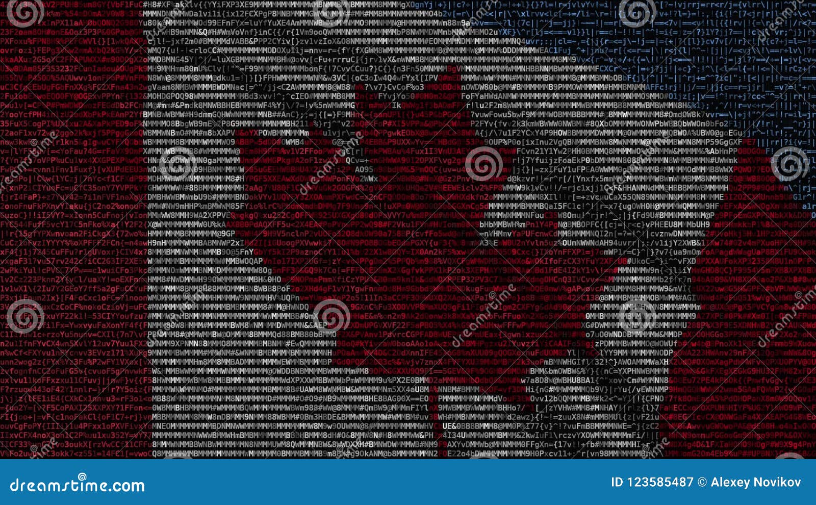 Waving Flag of Canada Made of Text Symbols on a Computer Screen ...