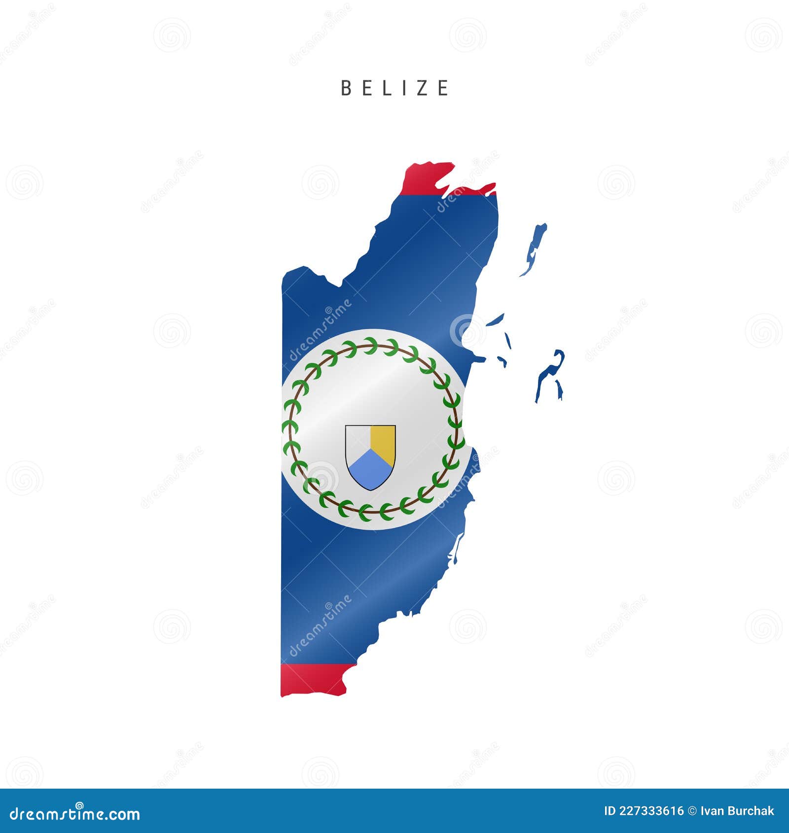 Waving Flag Map of Belize. Vector Illustration Stock Vector ...