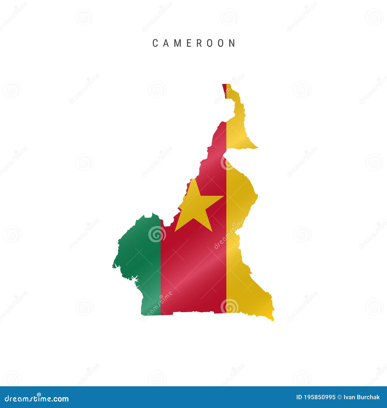 Waving Flag Map of Cameroon. Vector Illustration Stock Vector ...