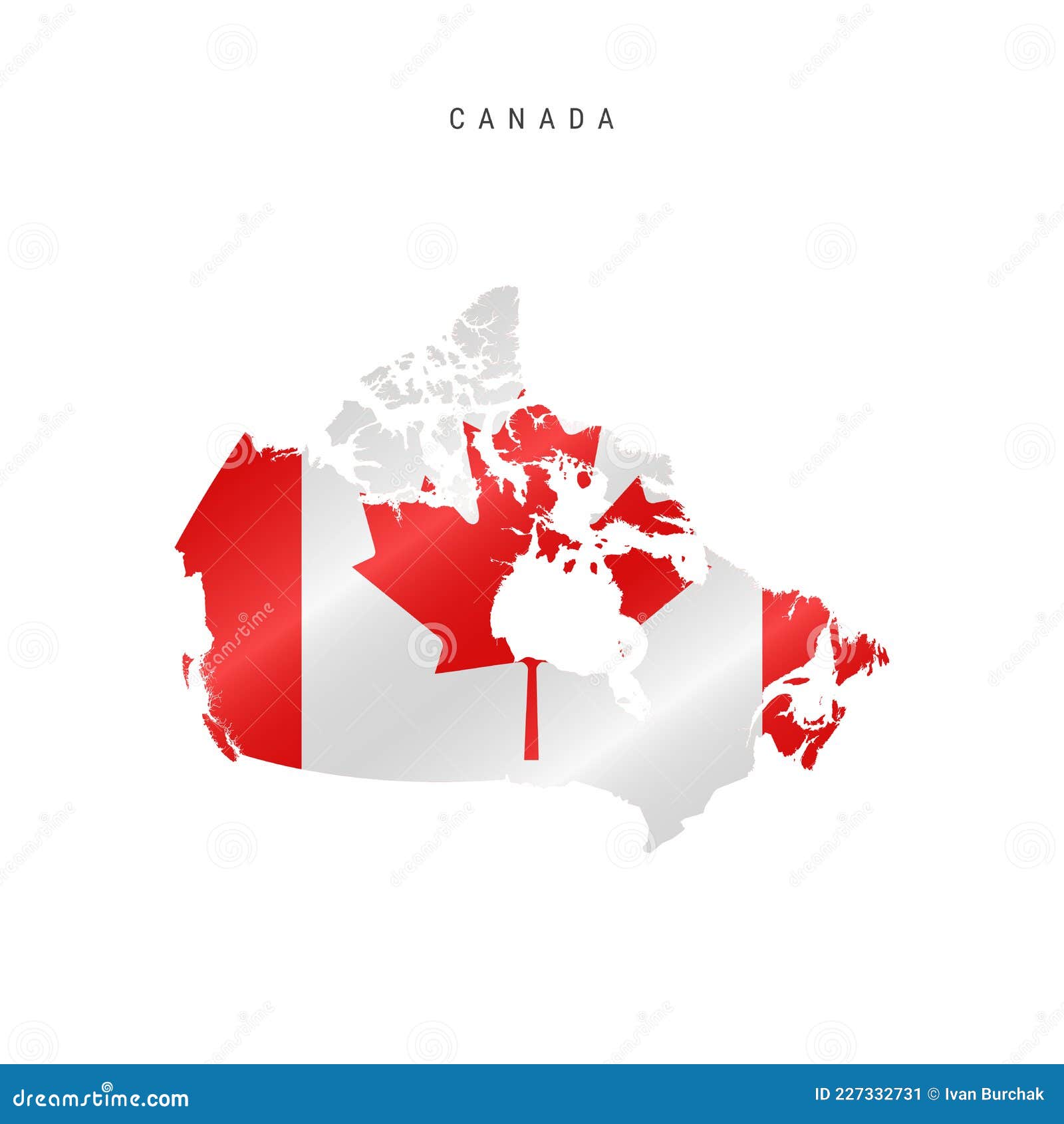 Waving Flag Map of Canada. Vector Illustration Stock Vector ...