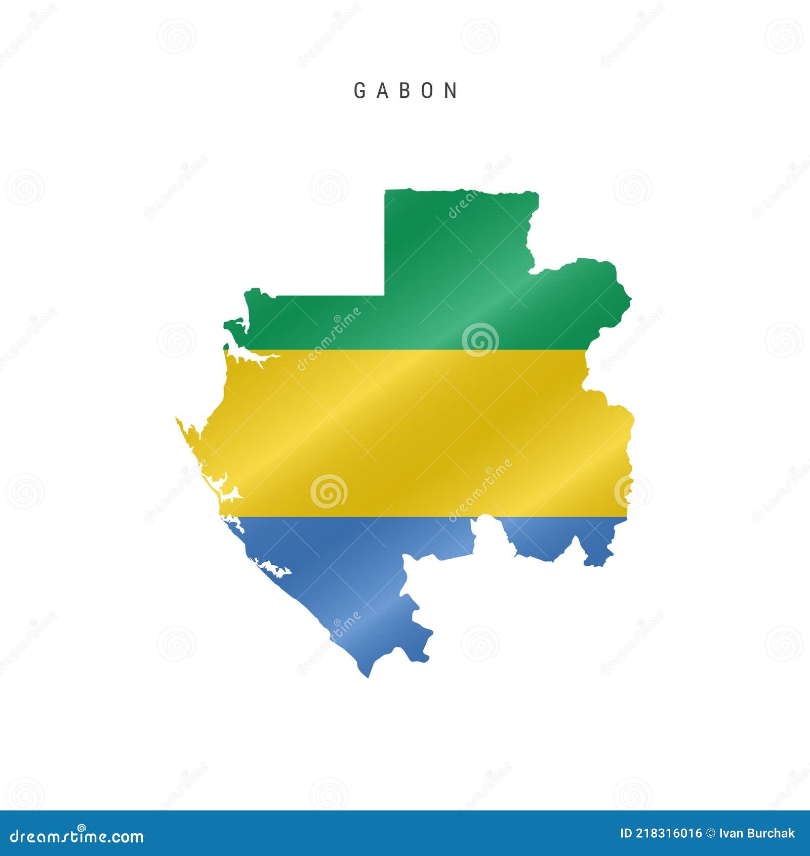 Waving Flag Map of Gabon. Vector Illustration Stock Vector ...