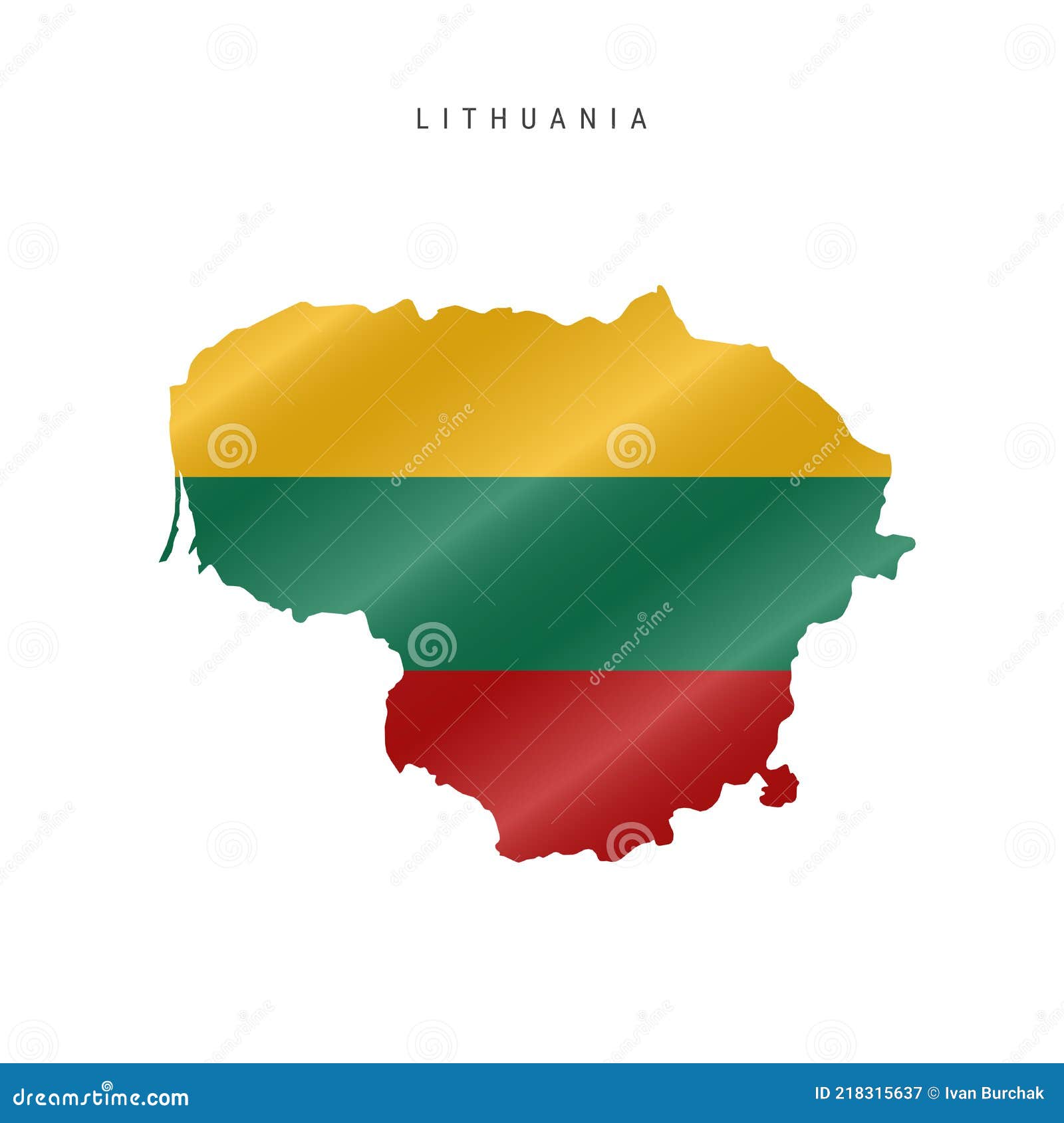 Waving Flag Map of Lithuania. Vector Illustration Stock Vector ...