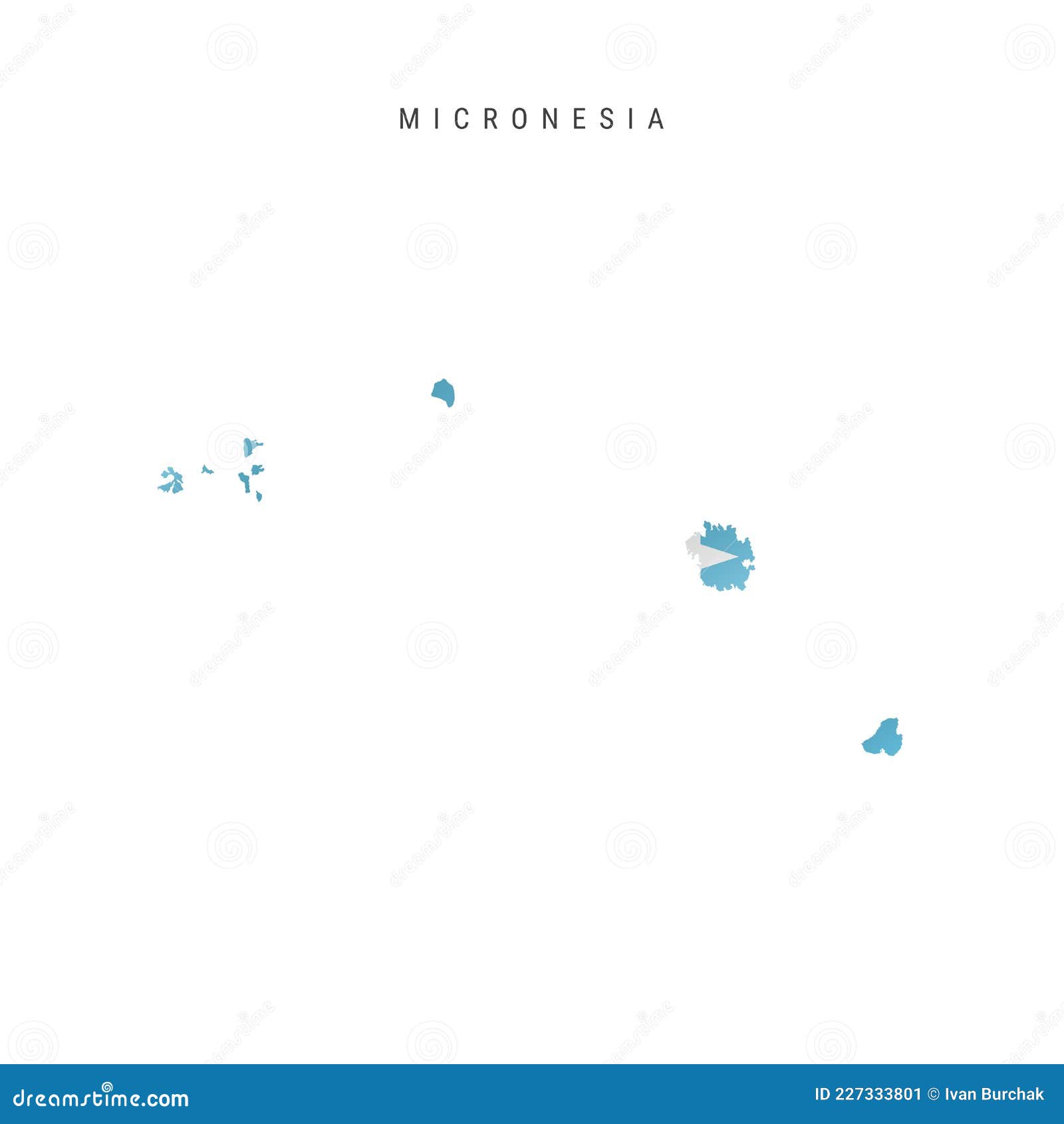 Micronesia Vector Map Isolated On White Background. High-Detailed Black ...