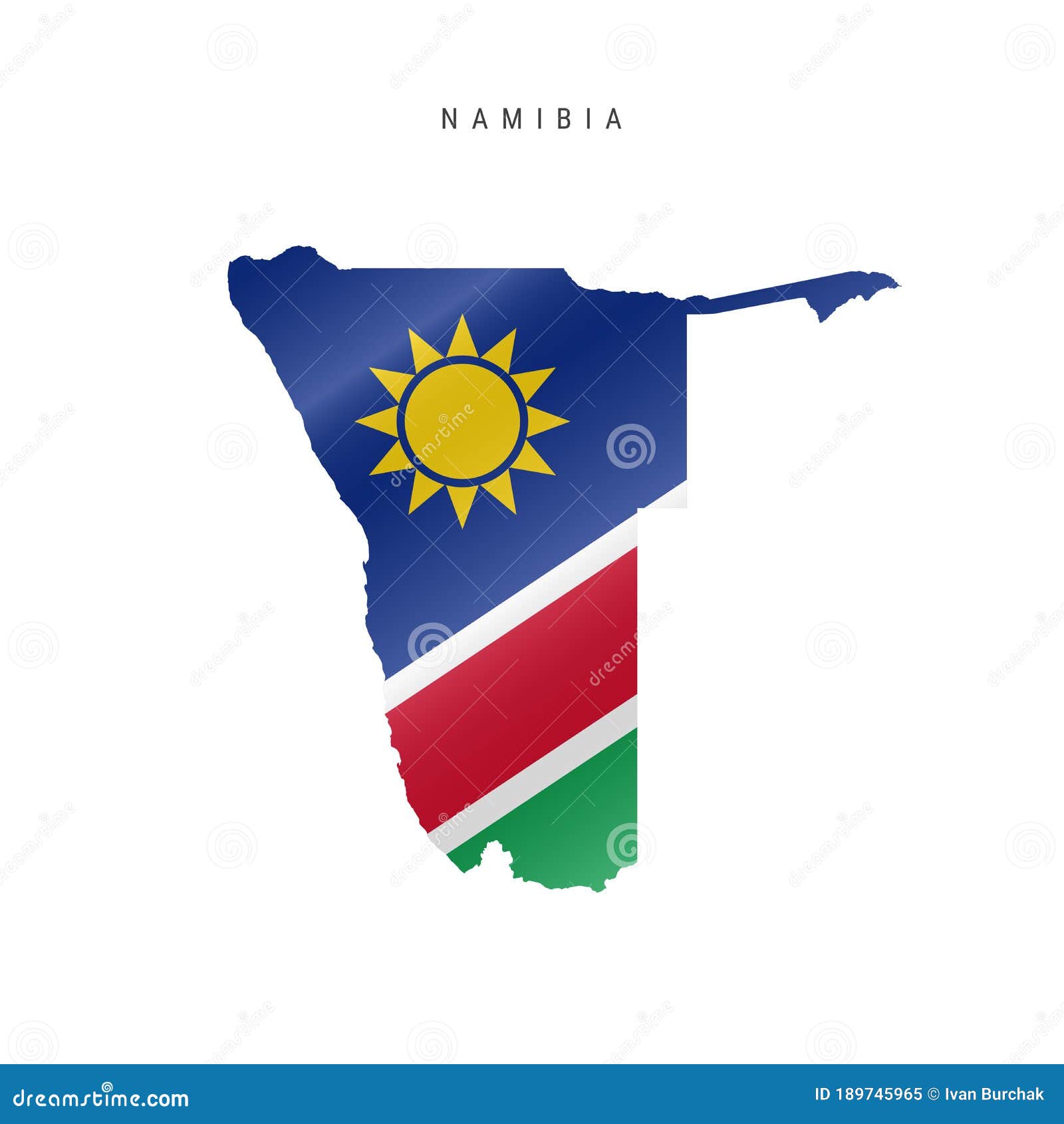 Waving Flag Map of Namibia. Vector Illustration Stock Vector ...