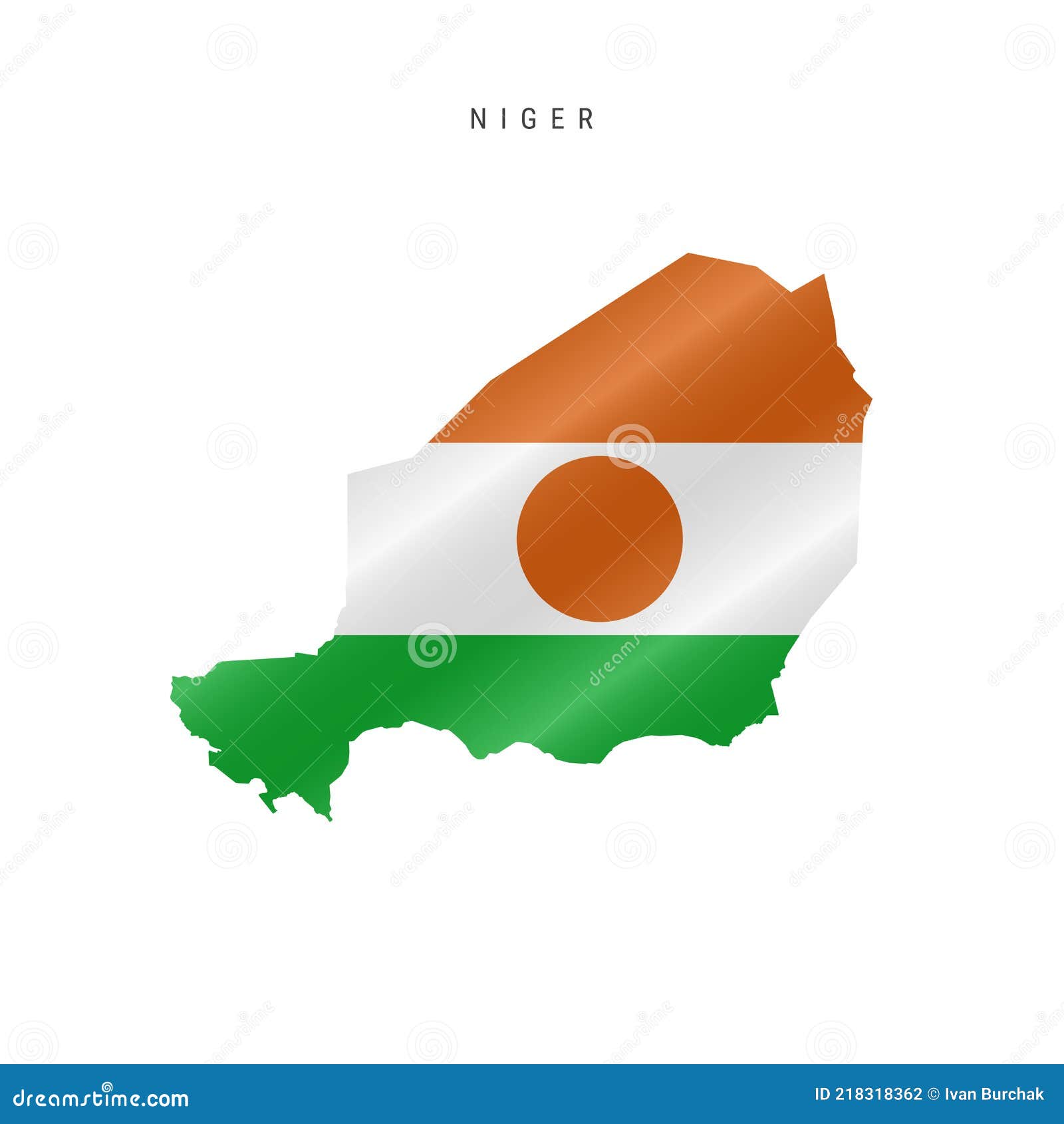Waving Flag Map of Niger. Vector Illustration Stock Vector ...