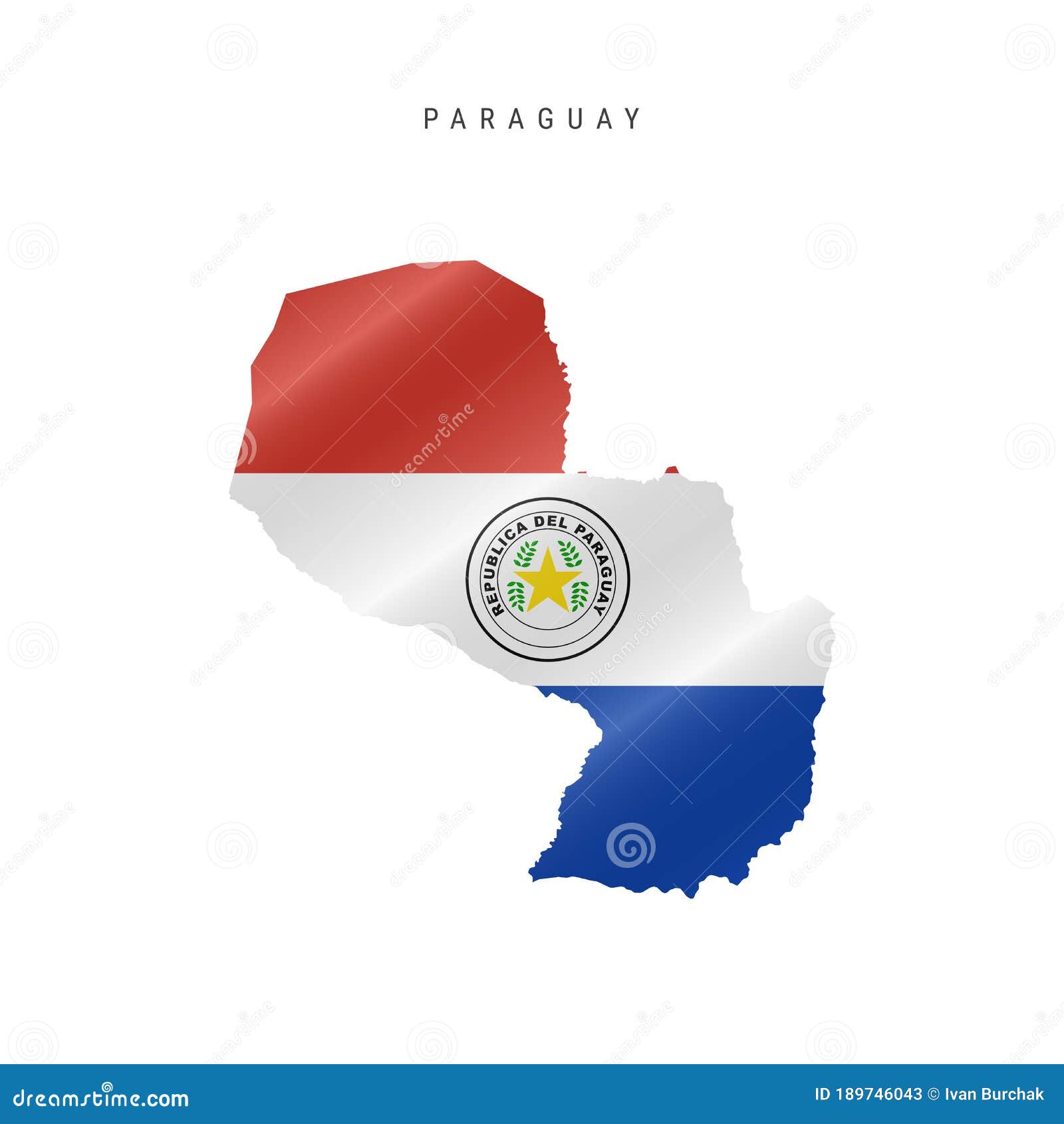 Waving Flag Map of Paraguay. Vector Illustration Stock Vector ...