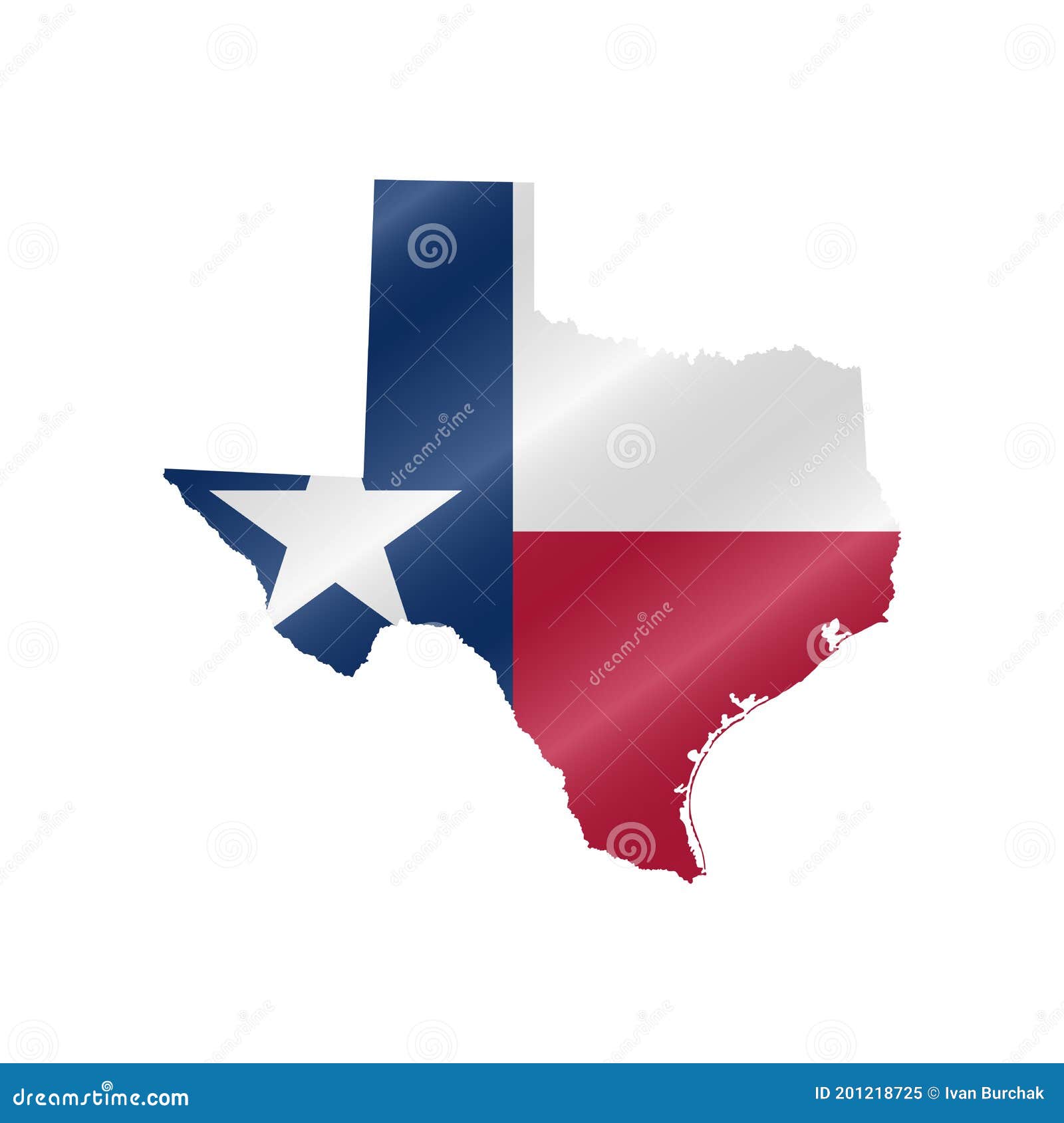 Waving Flag Map of Texas. Vector Illustration Stock Vector ...