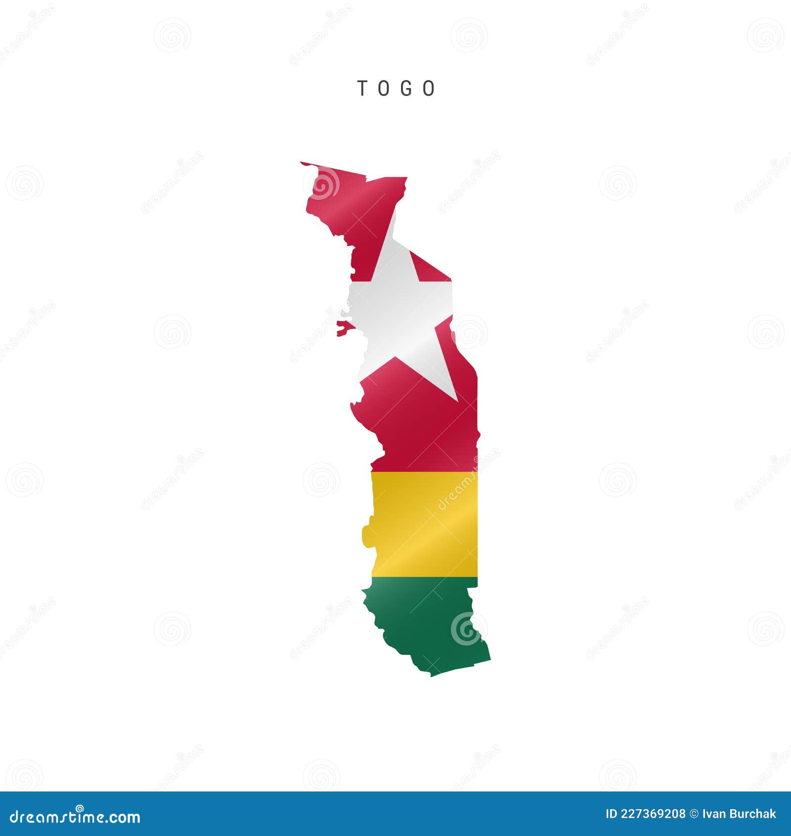 Togo Map. Vector Silhouette Of Togo. Blurred Background | CartoonDealer ...