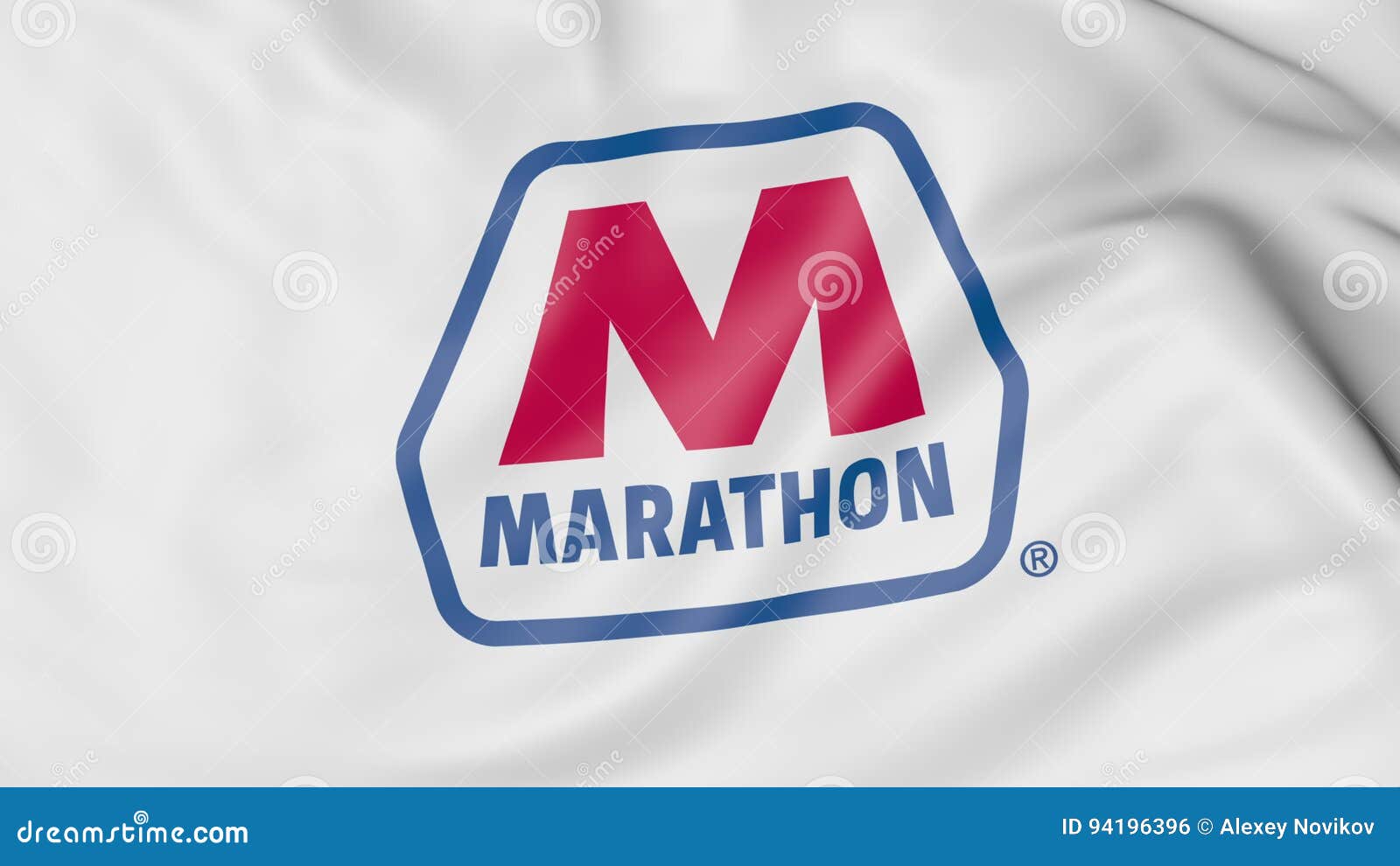 Waving Flag with Marathon Petroleum Logo. Editorial 3D Rendering ...
