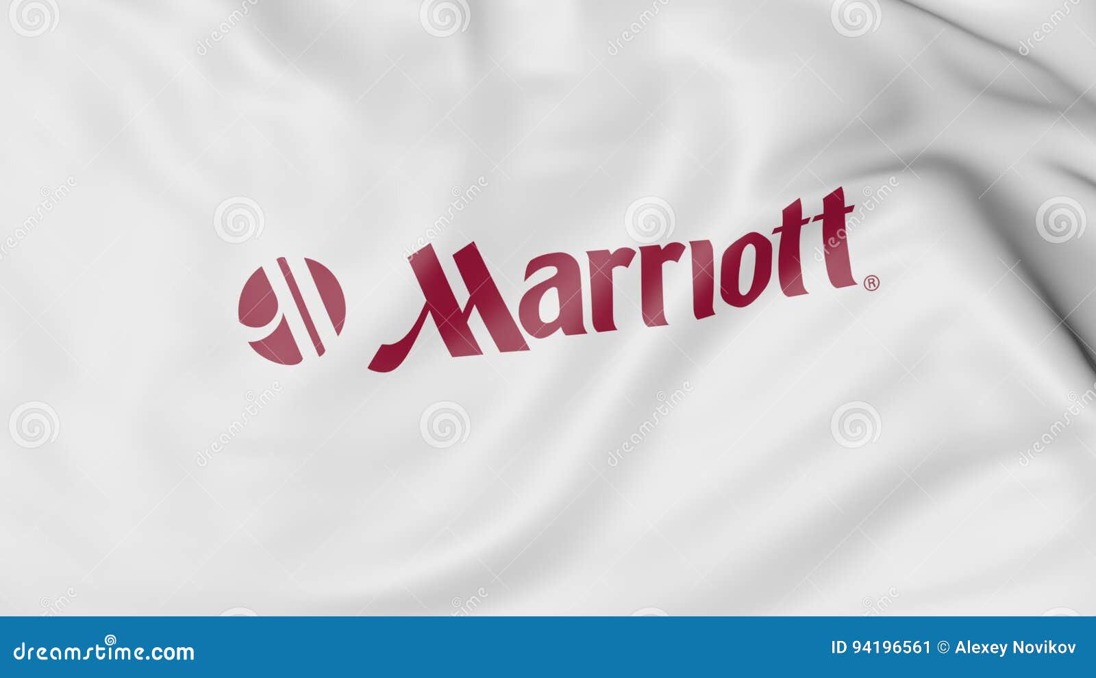 Waving Flag with Marriott International Logo. Editorial 3D Rendering ...