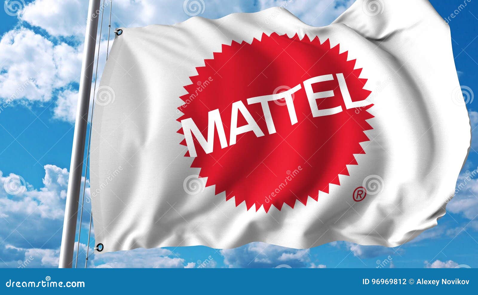 Waving Flag with Mattel Logo. Editoial 3D Rendering Editorial ...