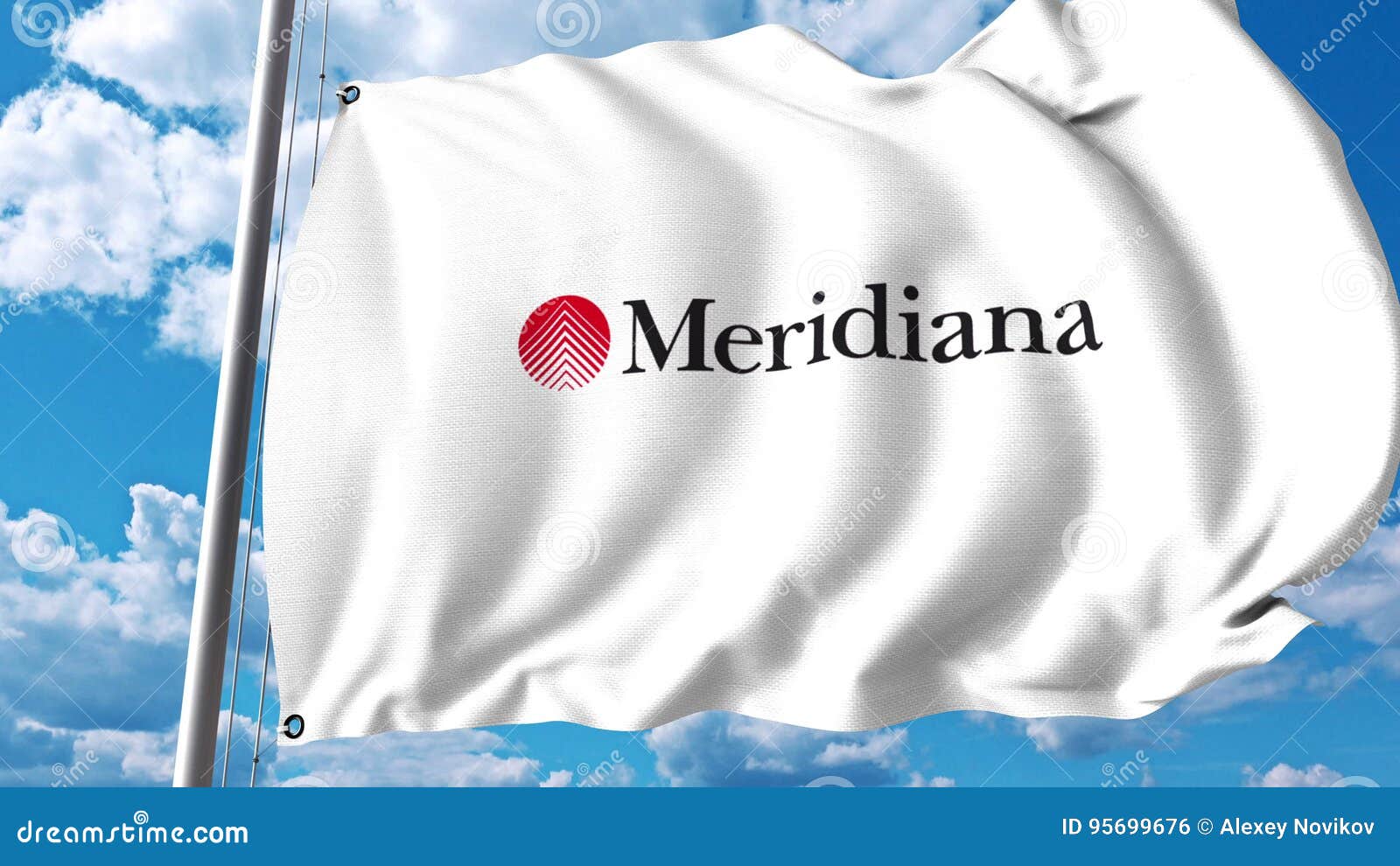 Waving Flag with Meridiana Logo. 3D Rendering Editorial Photo ...