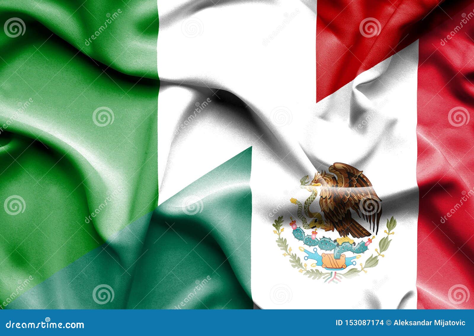 Waving Flag of Mexico and Italy Stock Illustration - Illustration of ...