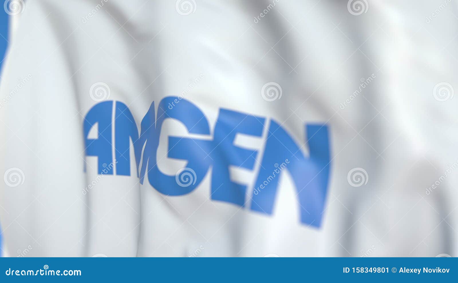 Waving Flag Mit Amgen Logo, Nahauflage Editorisches 3D-Rendering ...
