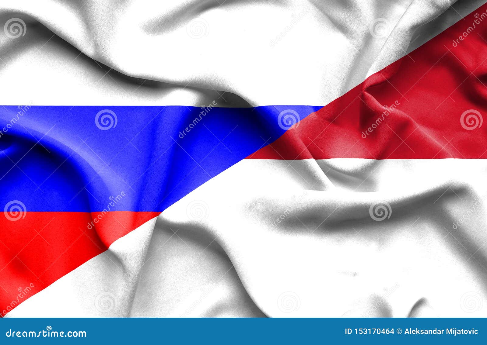 Waving Flag of Monaco and Russia Stock Illustration - Illustration of ...