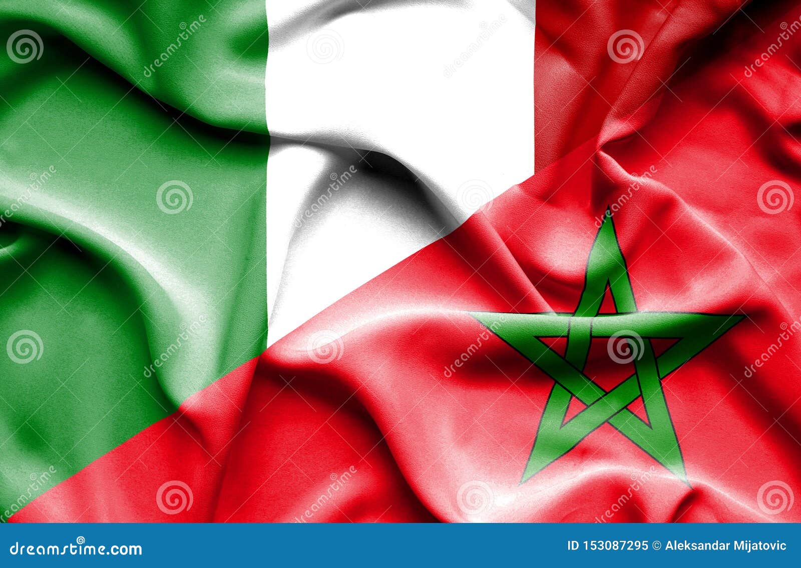 Waving Flag of Morocco and Italy Stock Illustration - Illustration of ...