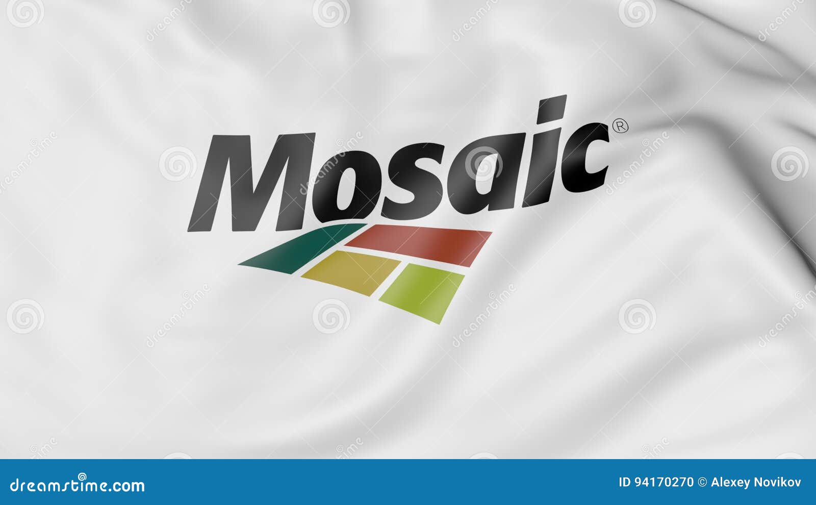 Waving Flag with the Mosaic Company Logo. Editorial 3D Rendering ...