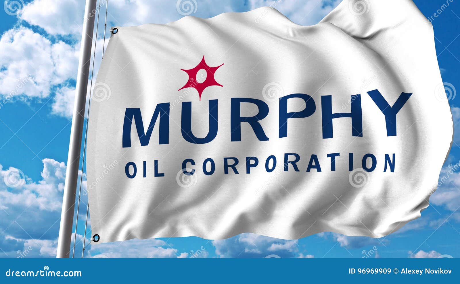Waving Flag with Murphy Oil Logo. Editoial 3D Rendering Editorial Stock ...
