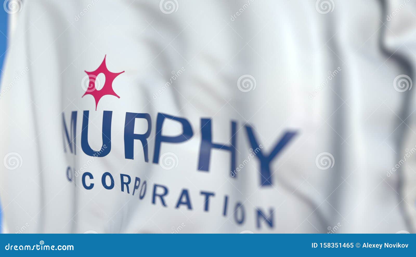 Waving Flag with Murphy Oil Logo, Close-up. Editorial 3D Rendering ...