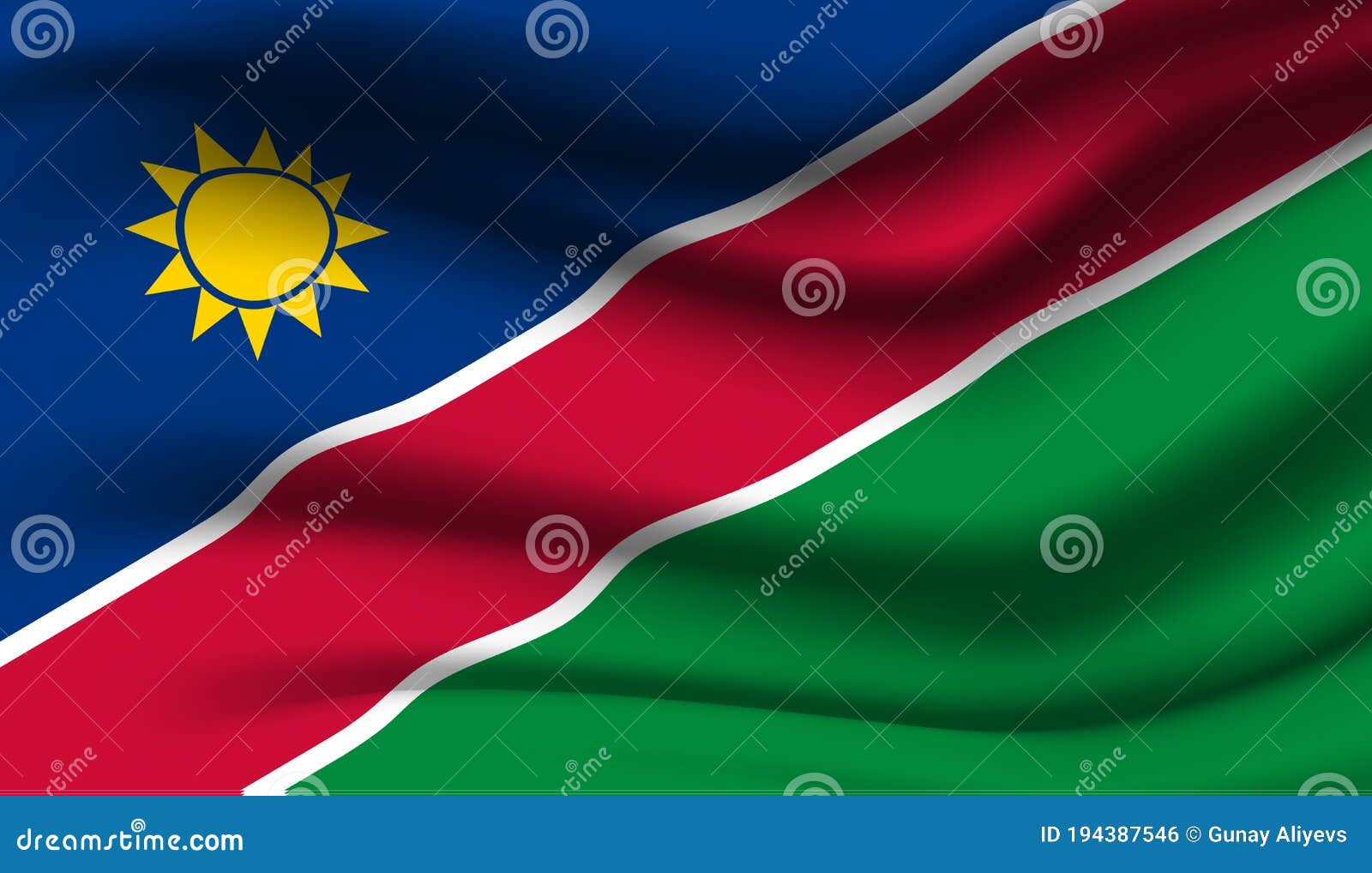Waving Flag of the Namibia. Waving Namibia Flag Stock Illustration ...